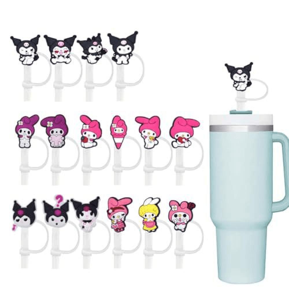 DONNGZAE 16Pcs Straw Covers Cap for Stanley Cup, Cute Sanrio Silicone ...