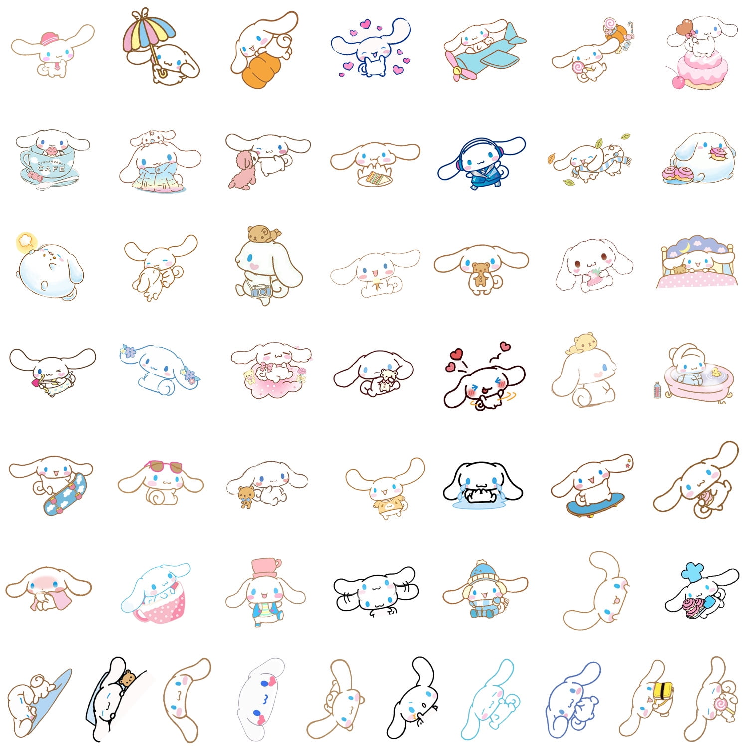 ZHZIYAG 200 Pcs Sanrio Cinnamoroll Sticker for Kids, Cute Cartoon Vinyl ...