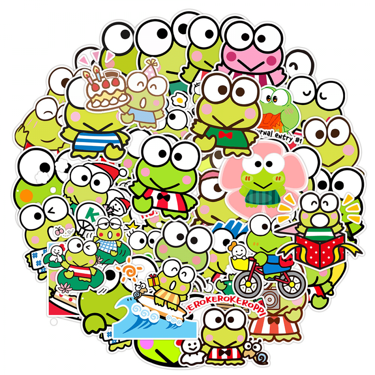 DONNGZAE 200 PCS Cute Sanrio Keroppi Cartoon Stickers for Kids Teens ...