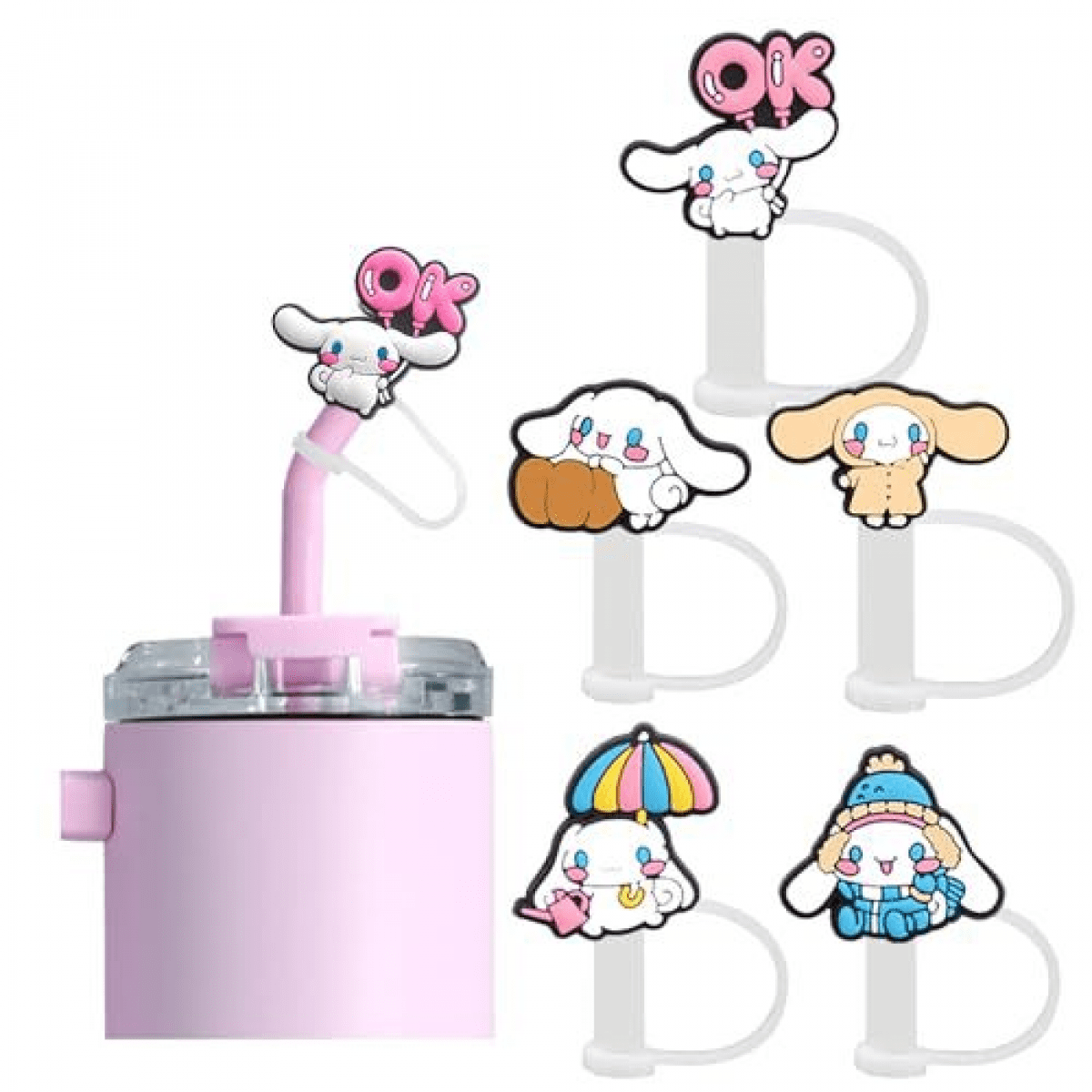 ZHZIYAG 5Pcs Sanrio Cinnamoroll Straw Cover for Stanley Cup, 10mm ...
