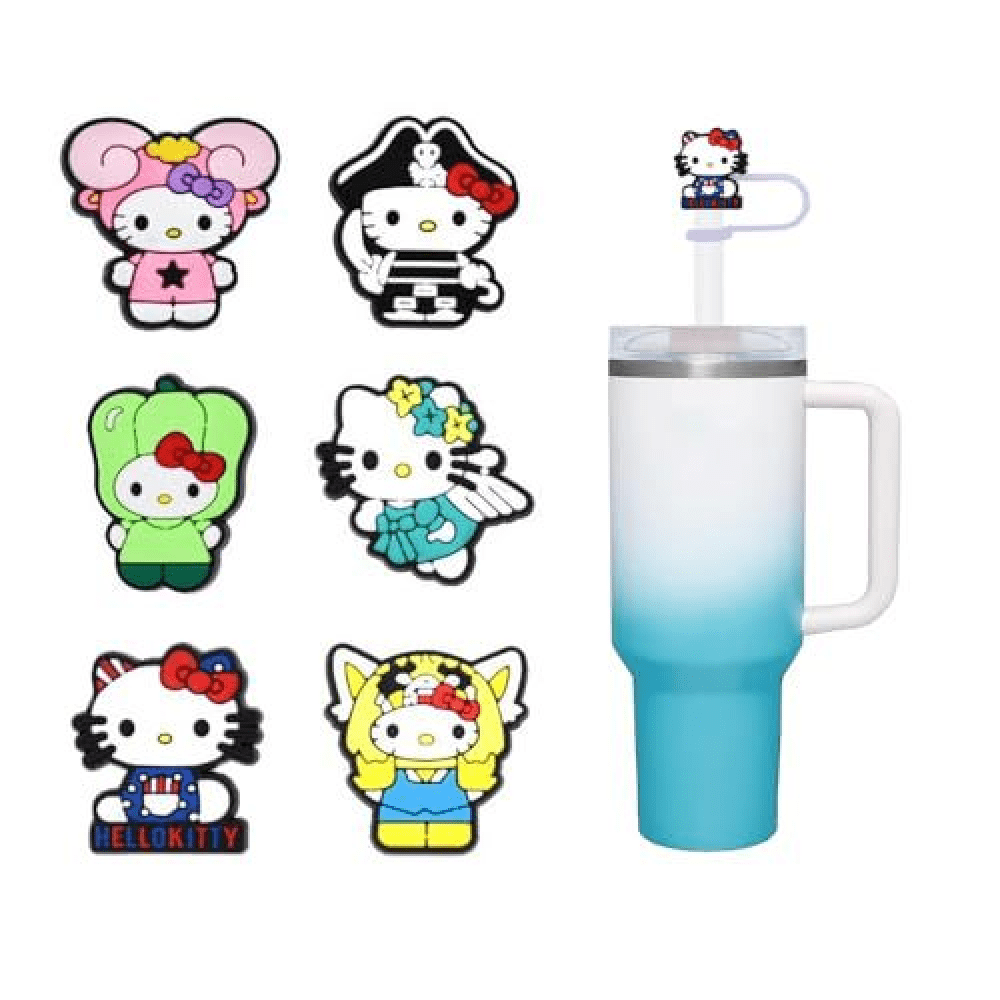DONNGZAE 6Pcs Straw Covers Cap for Stanley Cup, Cute Hello Kitty ...
