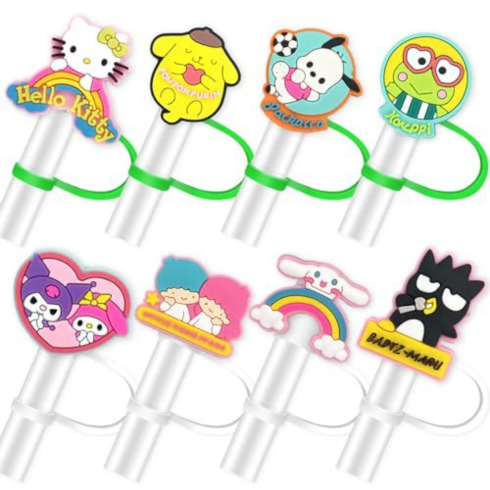 DONNGZAE 8Pcs Straw Covers Cap for Stanley Cup, Cute Sanrio Silicone ...