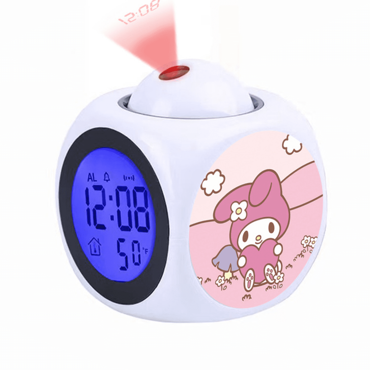 DONNGZAE Digital Alarm Clock, Cartoon Sanrio Pattern Rotatable ...