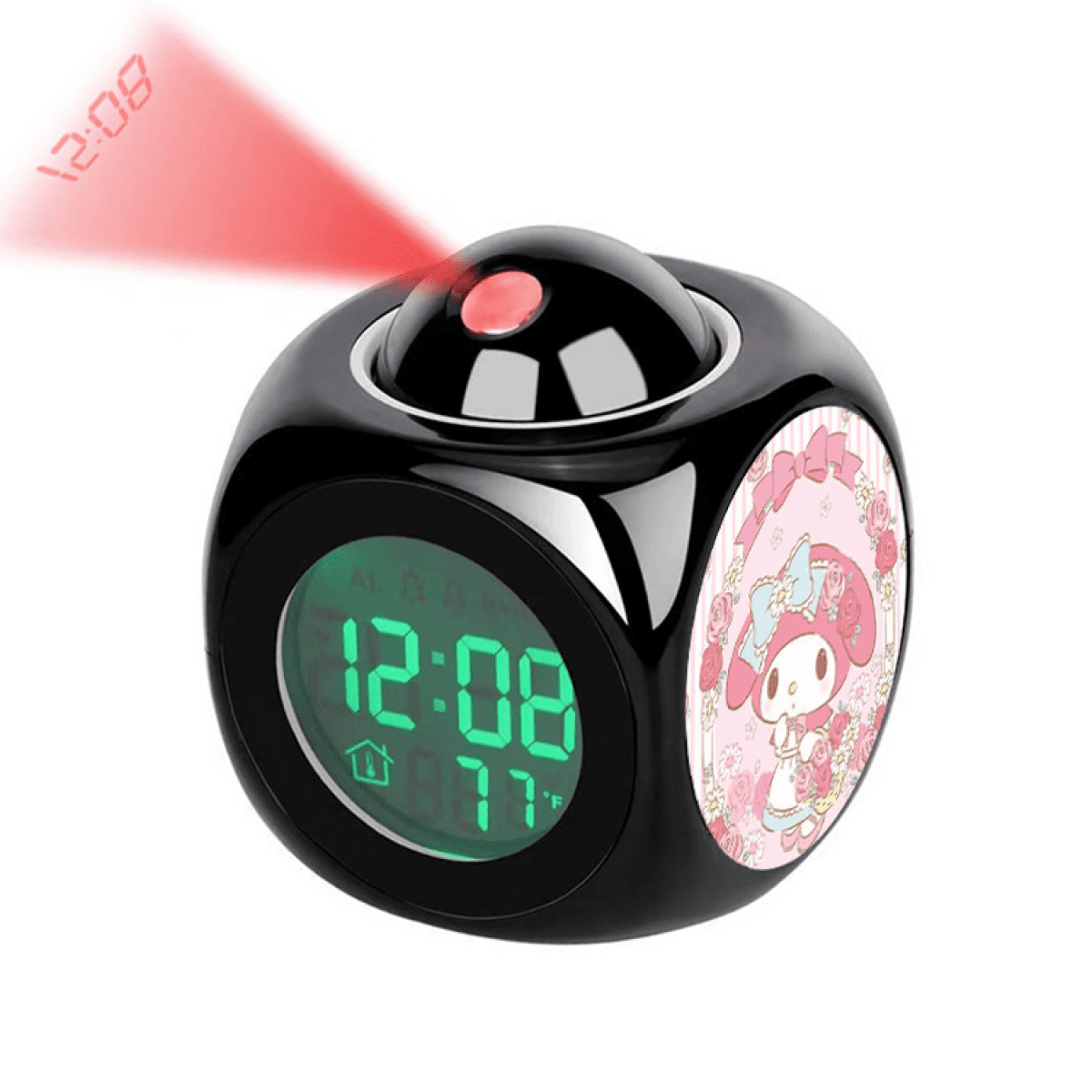 DONNGZAE Digital Alarm Clock, Cartoon Sanrio Pattern Rotatable ...