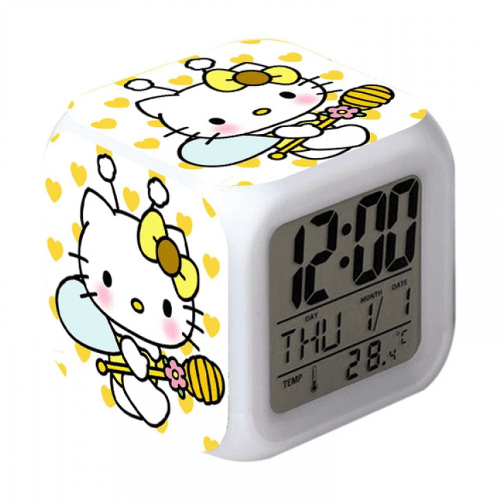 DONNGZAE Digital Alarm Clock for Kids, Cartoon Hello Kitty Pattern 7 ...