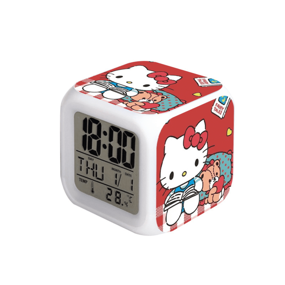 DONNGZAE Digital Alarm Clock for Kids, Cartoon Hello Kitty Pattern 7 ...