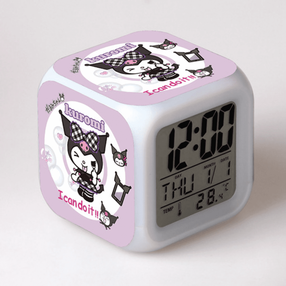 DONNGZAE Digital Alarm Clock for Kids, Sanrio Pattern 7 LED Color Changing Wake Up Clock with ...