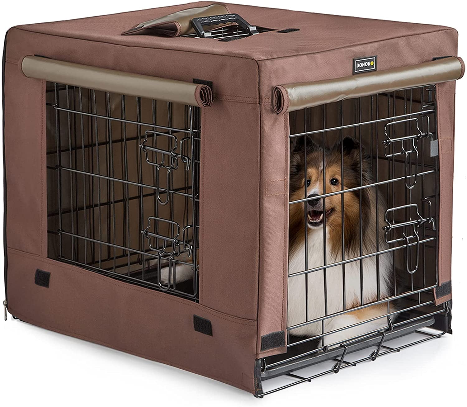 DONORO Dog Crates Kit for Small Size Dogs Indoor with Dog Crate Cover ...