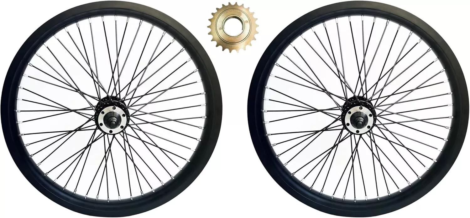 DONSP1986 20" Bike Rims Set Double Wall Alum Alloy 12G 48 Spokes Wheel ...