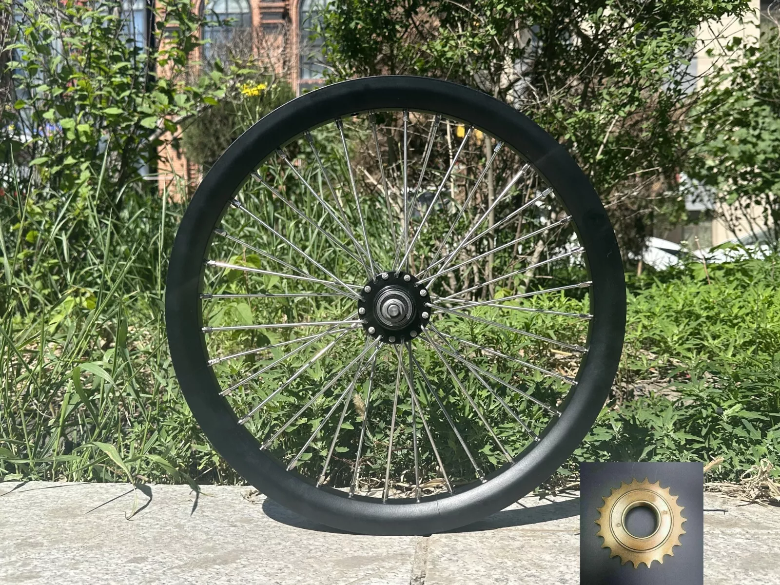 DONSP1986 20'' Double Wall Rim 10G 36 Spokes Rear Wheel & Flywheel ...