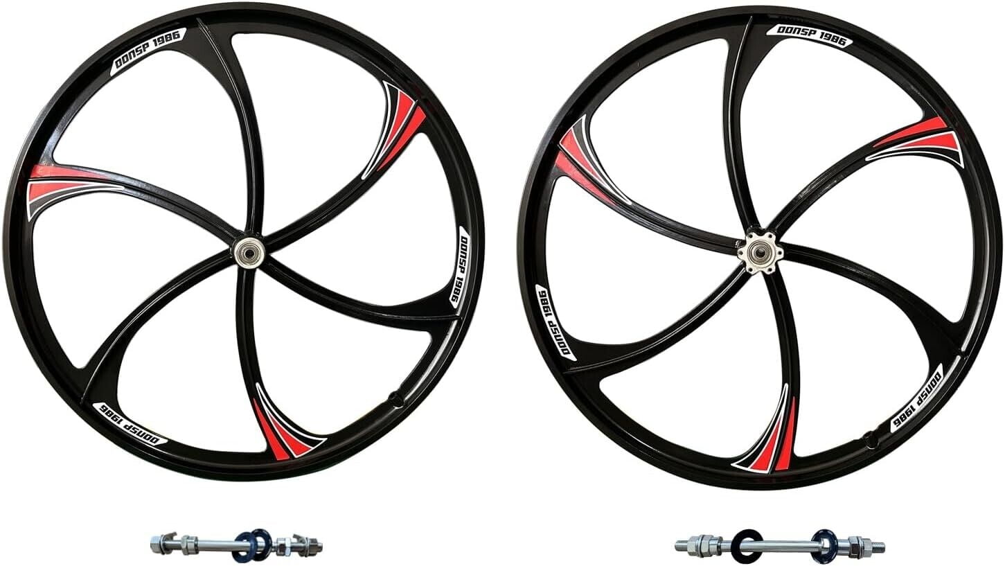 DONSP1986 26" Black Magnesium Mag Wheel Set-100x135MM-MTB Road Cruiser ...