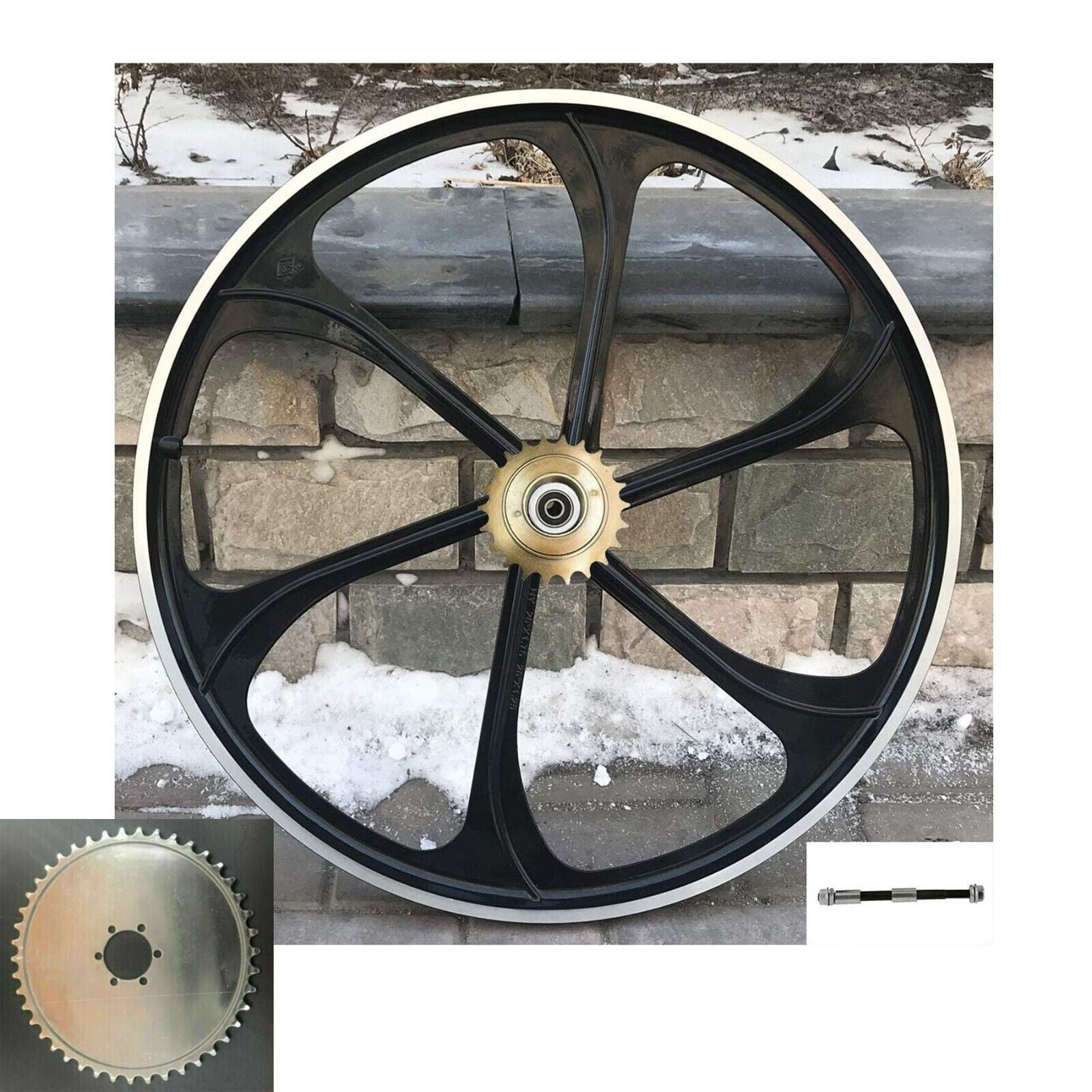 DONSP1986 26" Rear Mag Wheel Rim & 44T Sprocket & 22T Flywheel ...