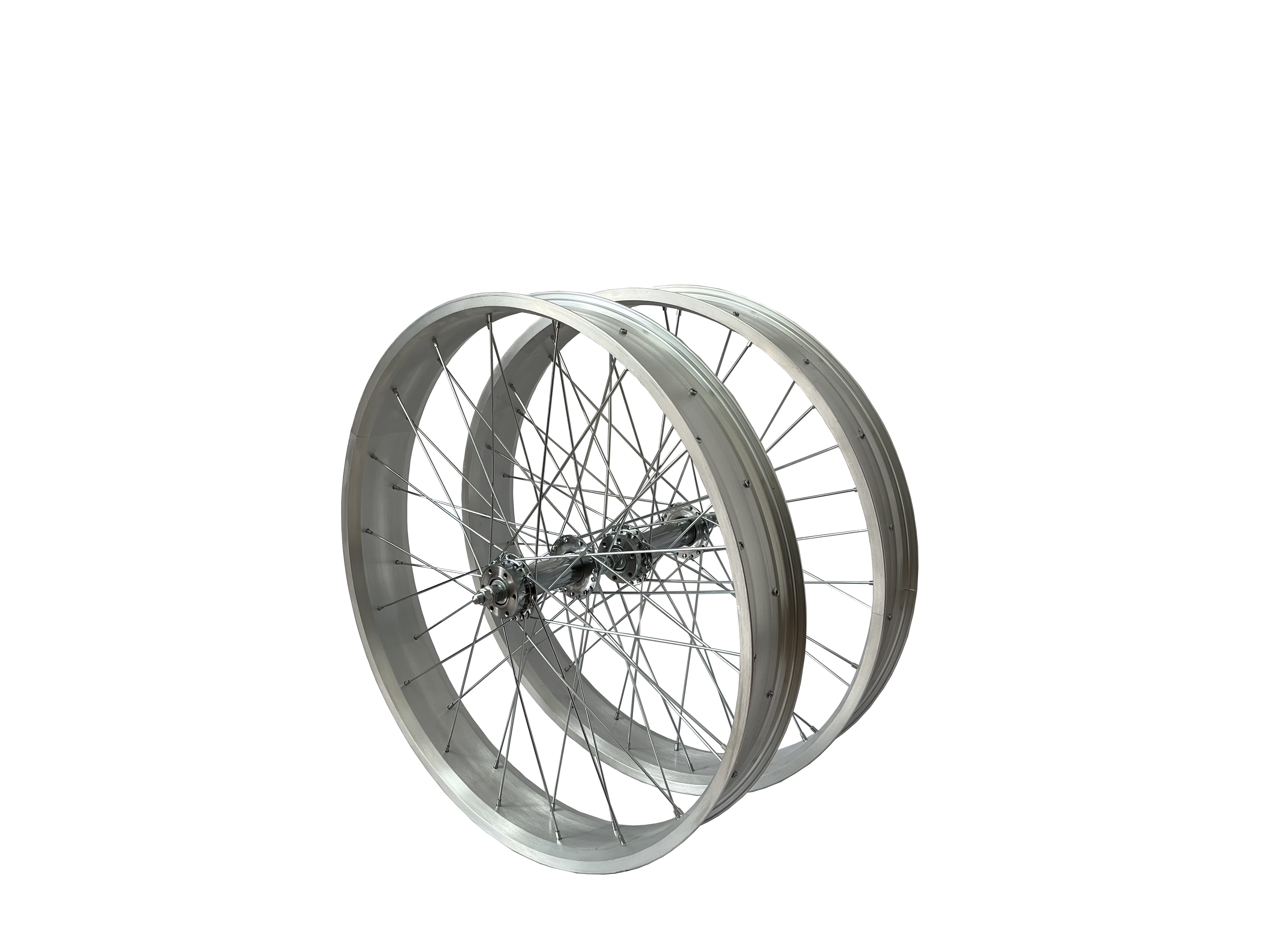 DONSP1986 26" x 4" Front and Rear Bicycle Wheel Set, Silver - Walmart.com