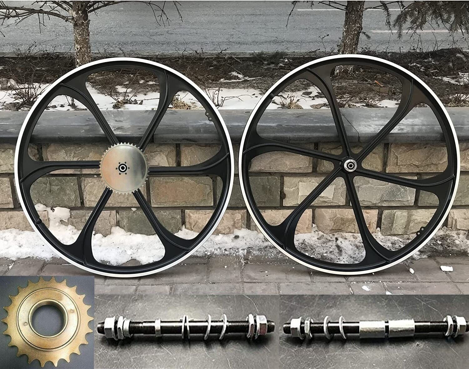 DONSP1986 29"/700C Aluminum Mag Wheels Rims 100x135MM & 22T Freewheel ...