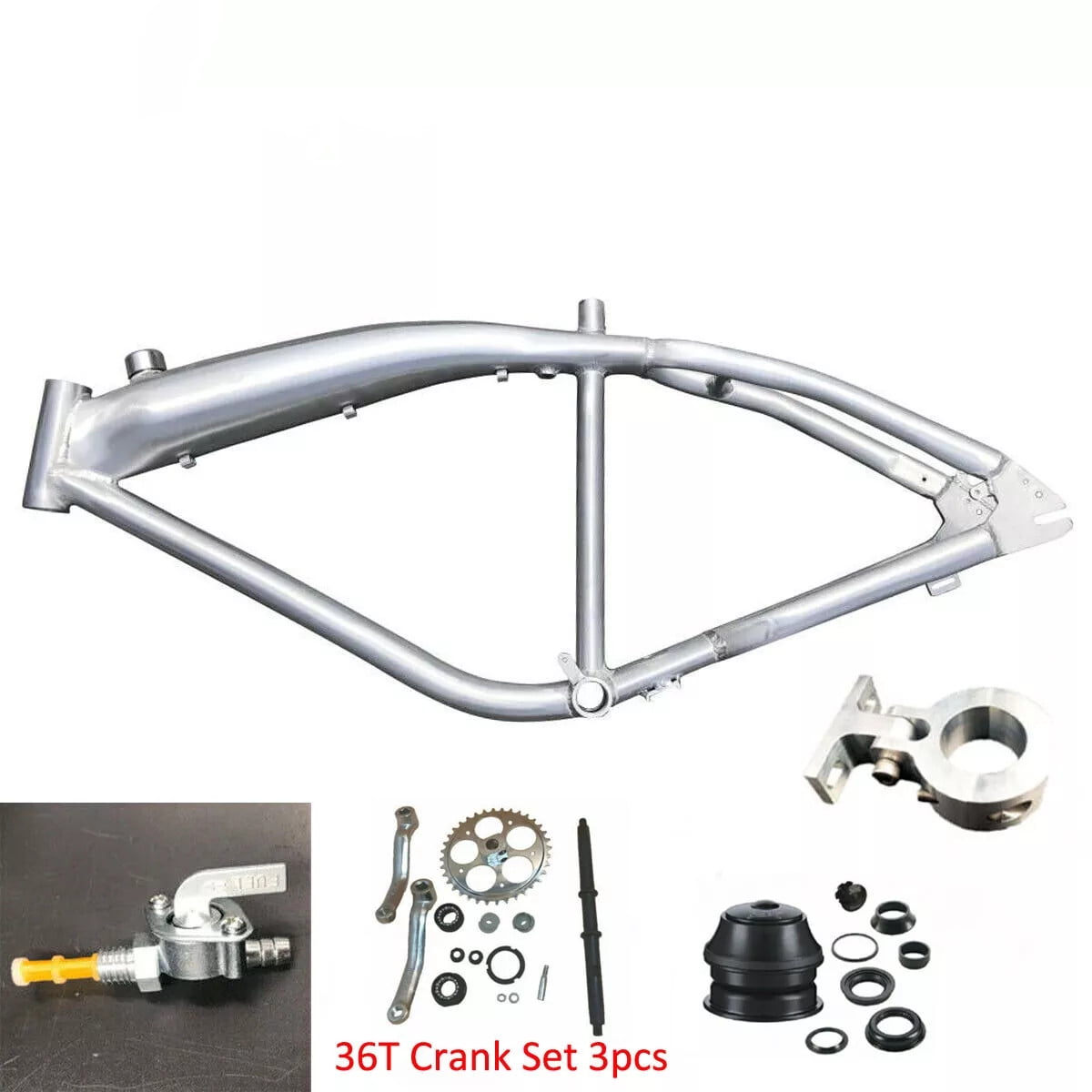 DONSP1986 Brushed Alum Felt Faker Gas Tank Frame 3.4L & 36T Wide Crank ...