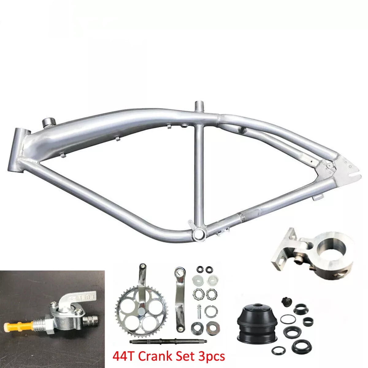 DONSP1986 Brushed Alum Felt Faker Gas Tank Frame 3.4L & 44T Wide Crank ...