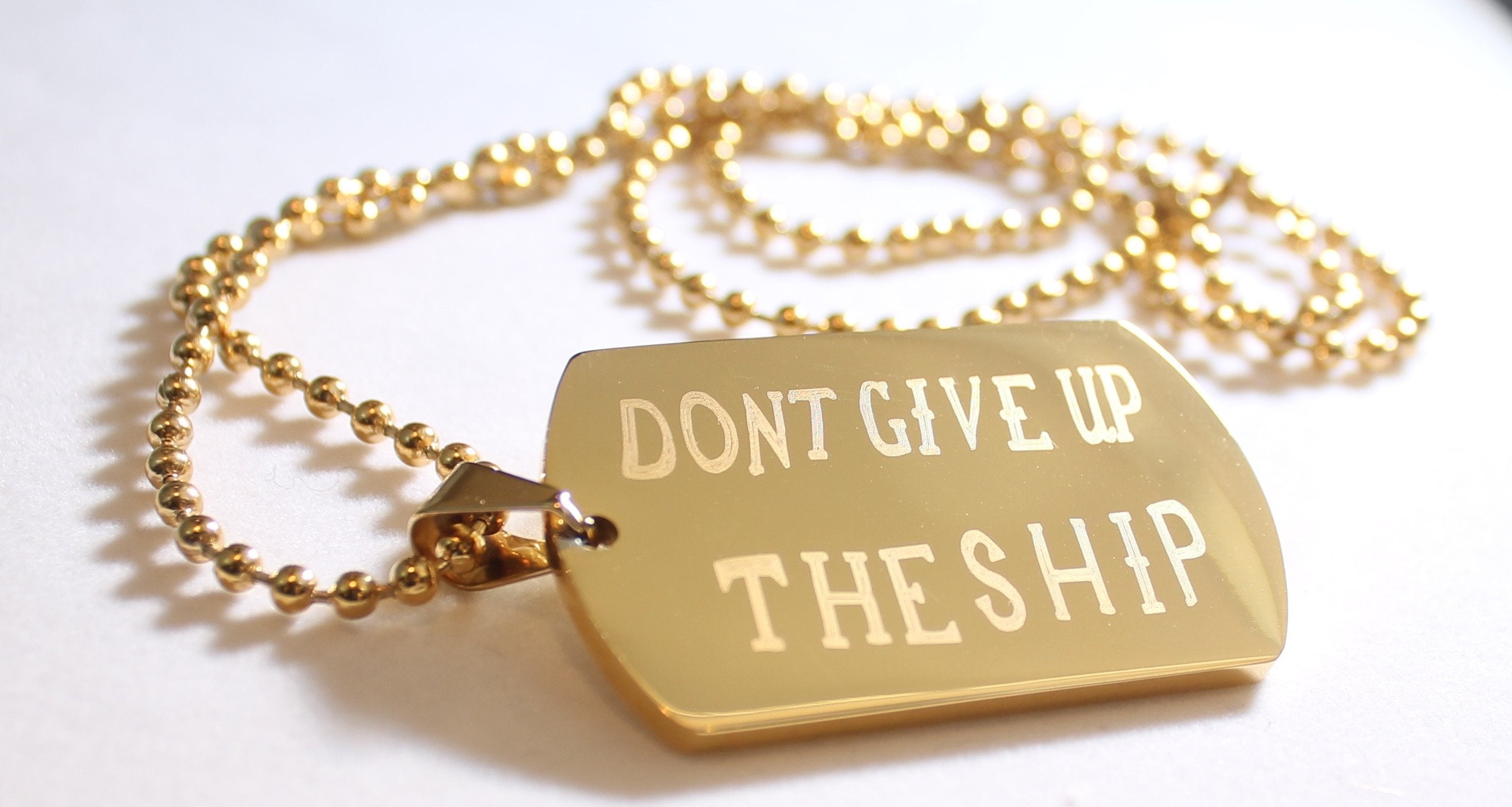 DONT GIVE UP THE SHIP IPG GOLD NAVY MILITARY MOTIVATIONAL THICK ...