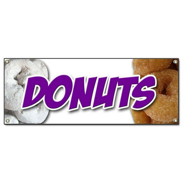 DONUTS 1 BANNER SIGN donut fried dough sugar chocolate mini powdered ...