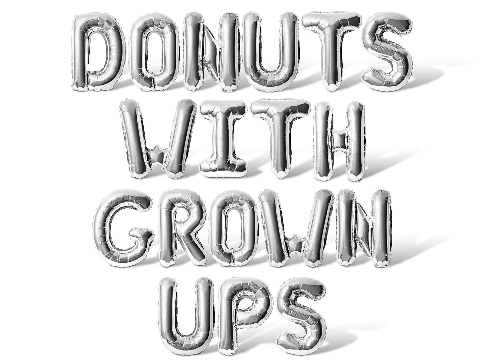DONUTS WITH GROWN UPS Letter Balloon Banner -School Celebration Party ...