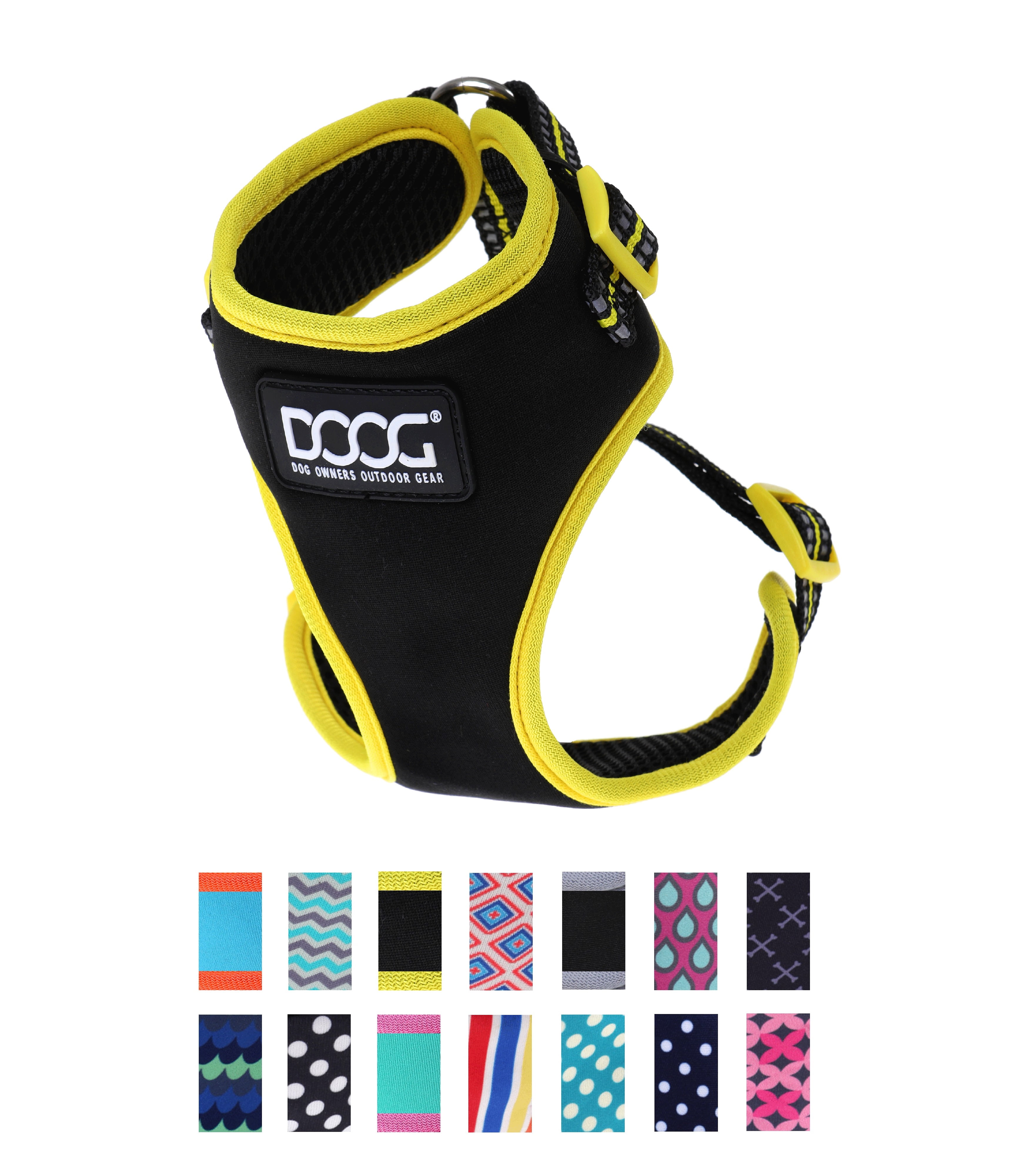 DOOG - Neoflex Soft Neoprene No-Pull Step-In Dog Harness - BOLT (Black ...