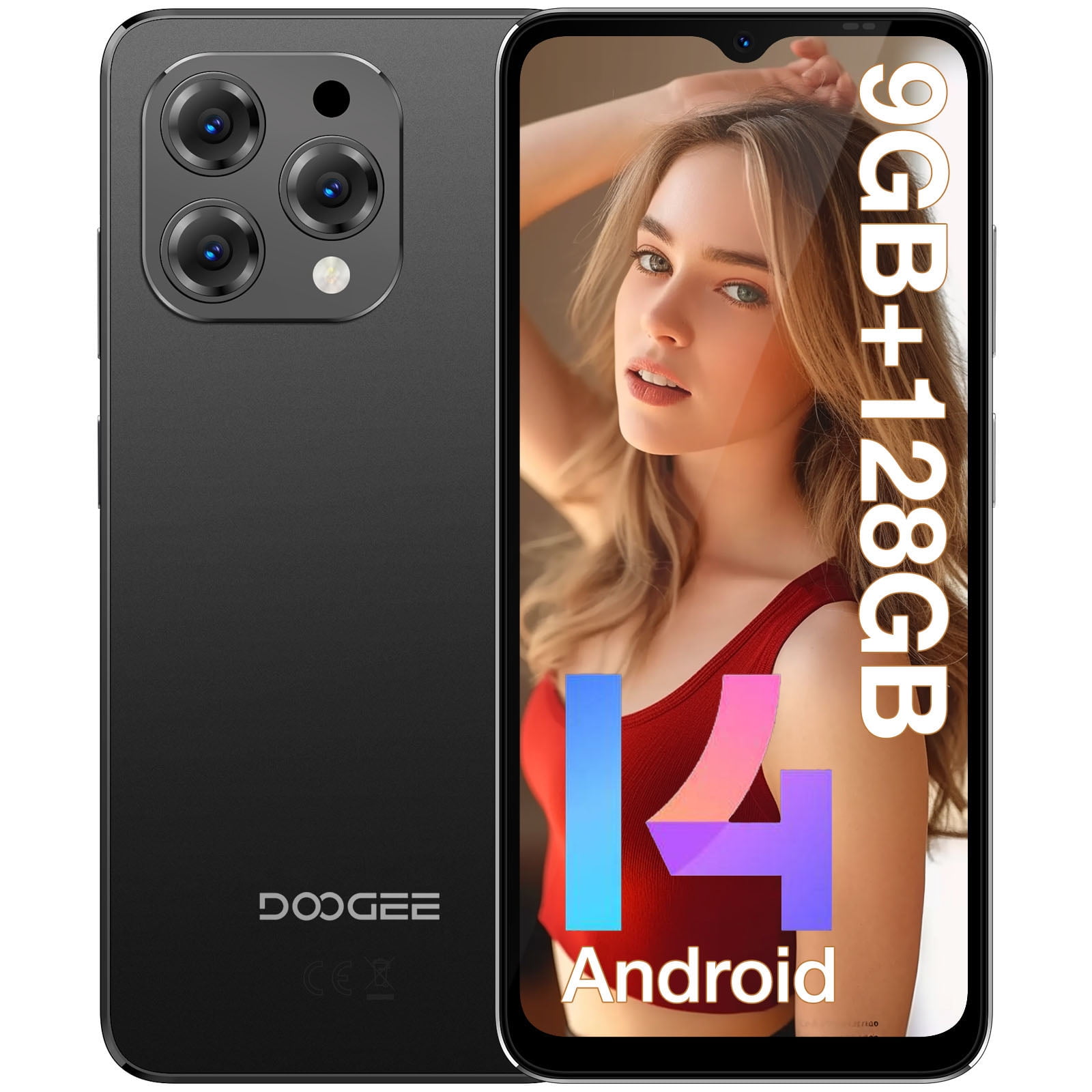 DOOGEE N55 Android 14 Cell Phone(2025), 9GB RAM+128GB ROM/1TB Android ...