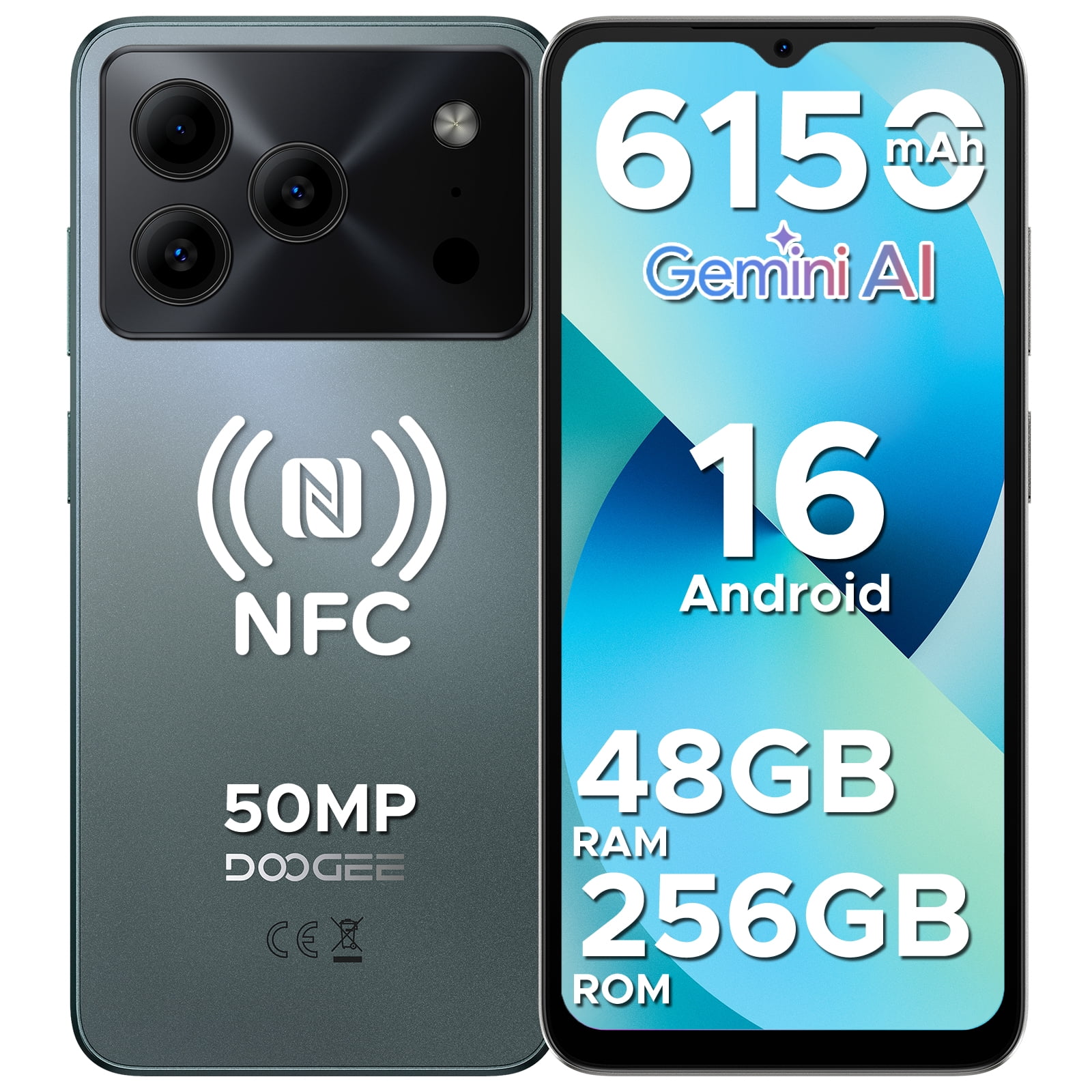 DOOGEE Note56 Plus Unlocked Android 16 Cell Phone, 48GB + 256GB/2TB TF ...