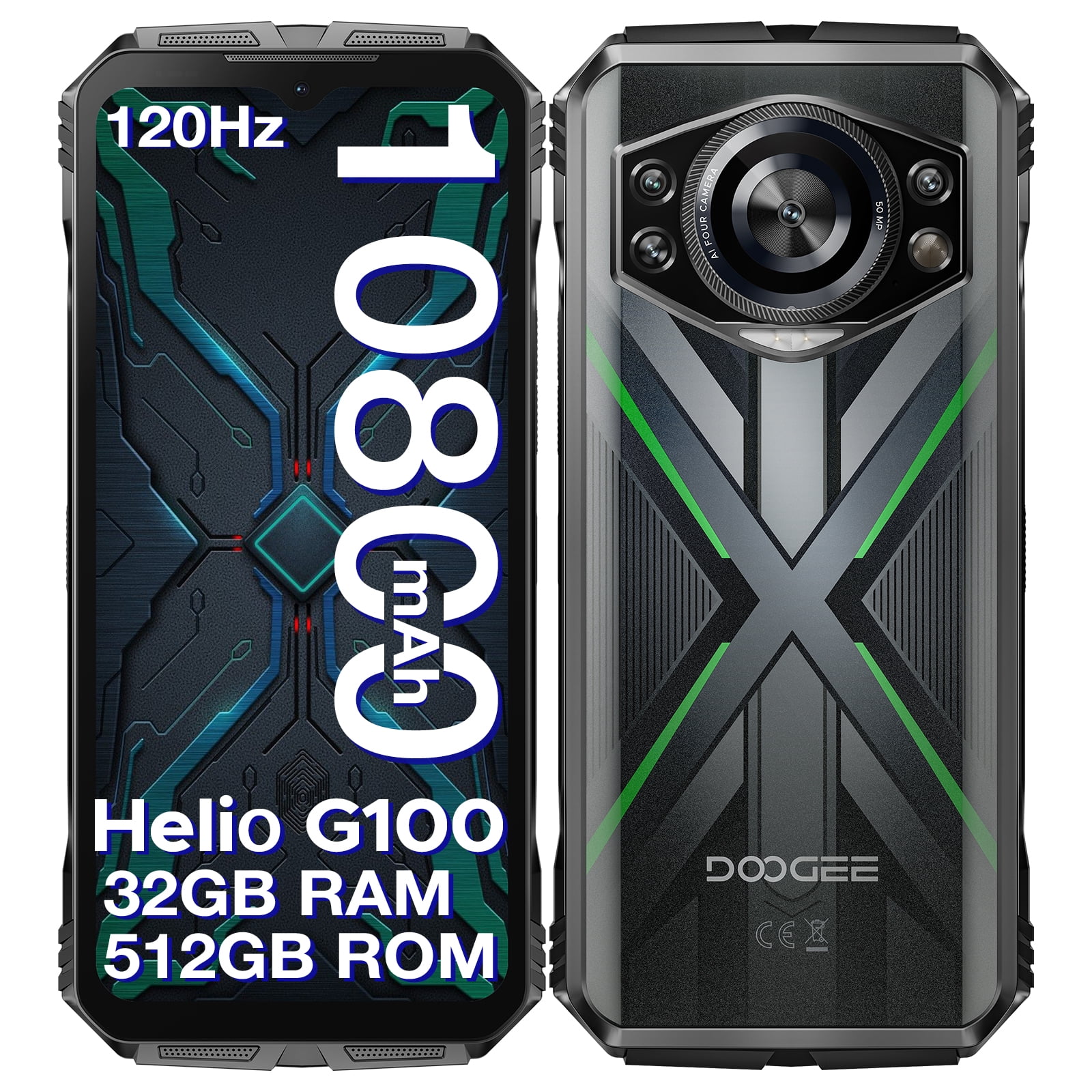 DOOGEE S Cyber Pro Rugged Phone, 10800mAh Android 14 Rugged Smartphone ...