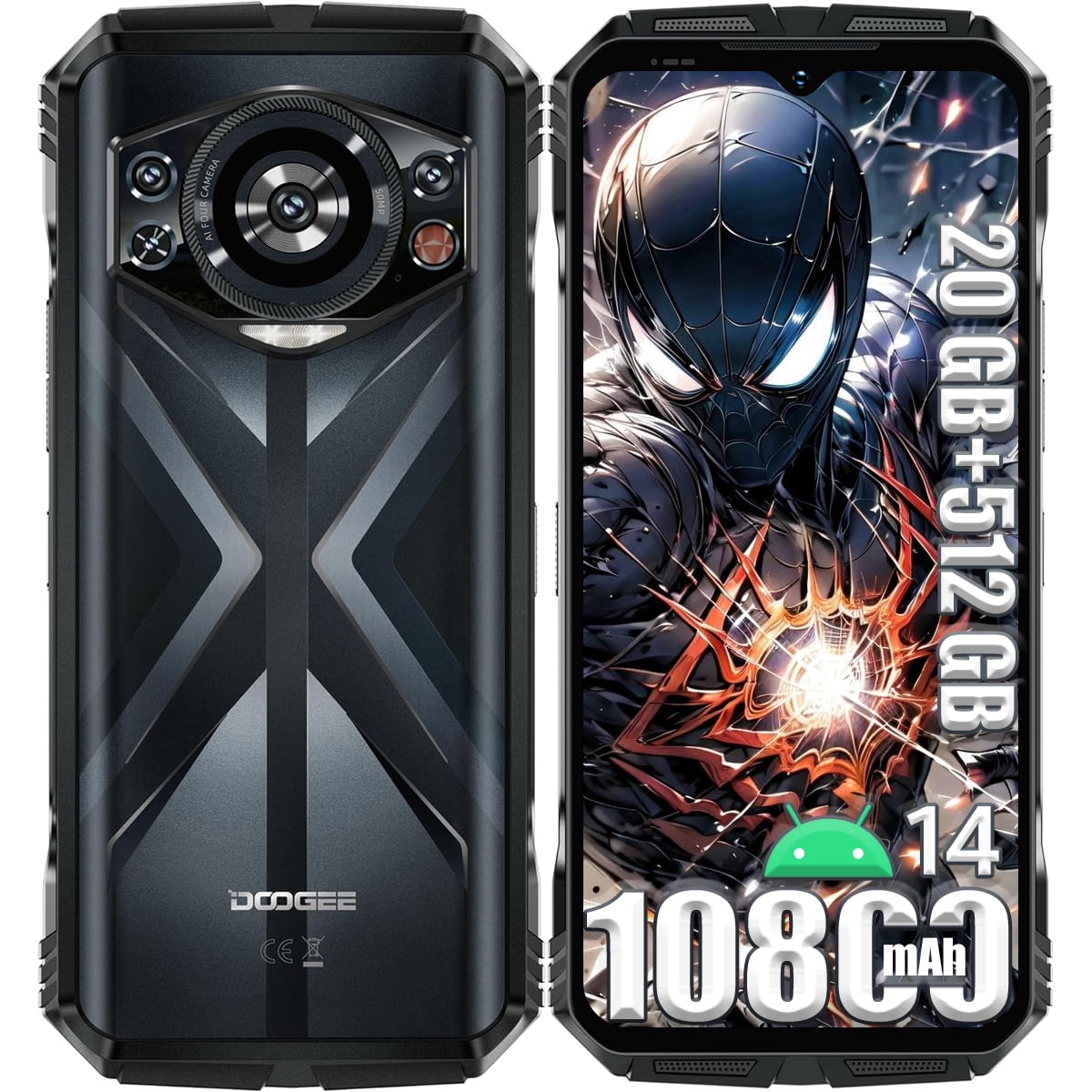 DOOGEE S118 20GB+512GB 6.58" FHD+ Helio G99 10800mAh 50MP NFC/OTG ...