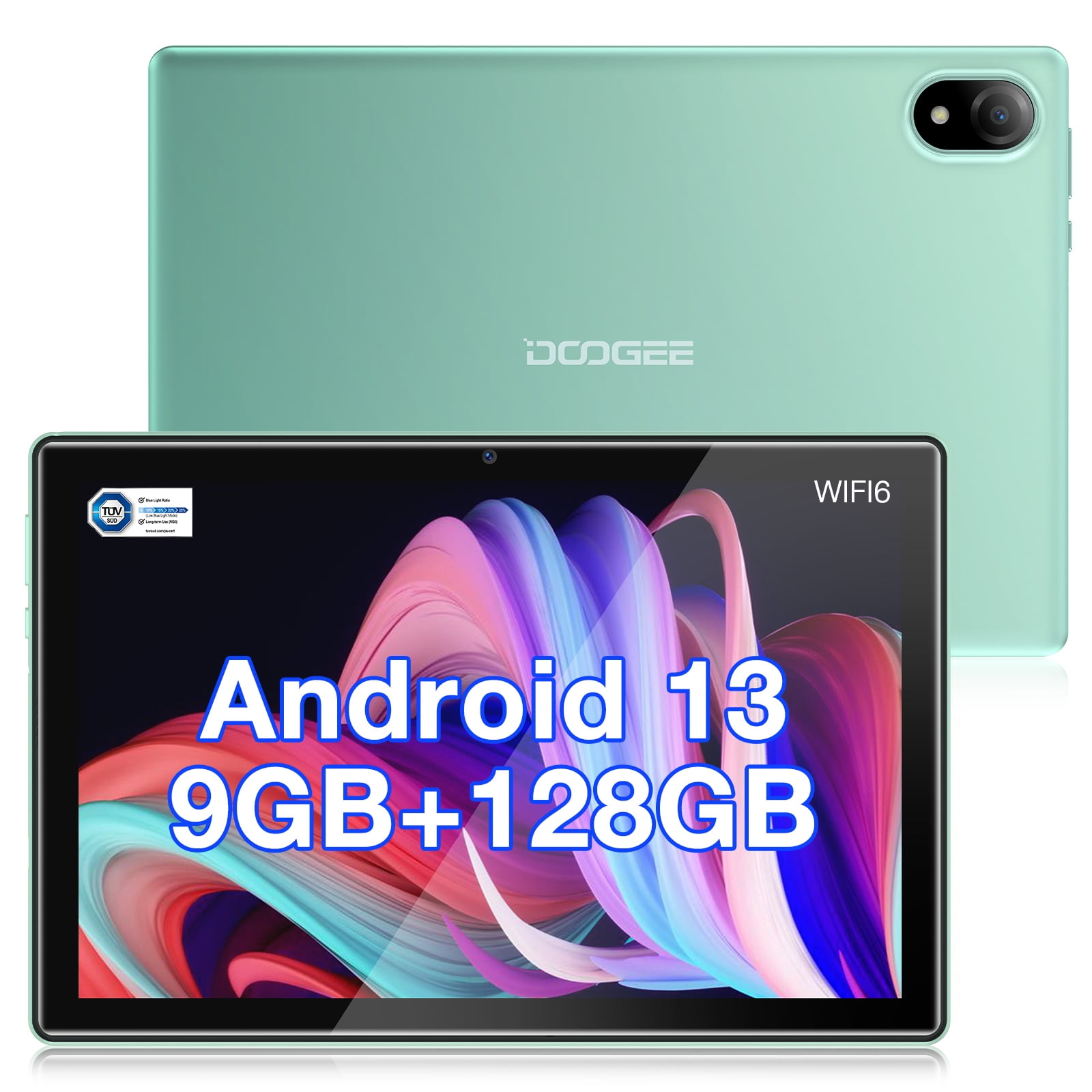 DOOGEE U10 Android Tablet, 9GB RAM + 128GB ROM(TF 1TB) Android 13 Tablet Quad-Core 2.0 GHz, 10.1 ...