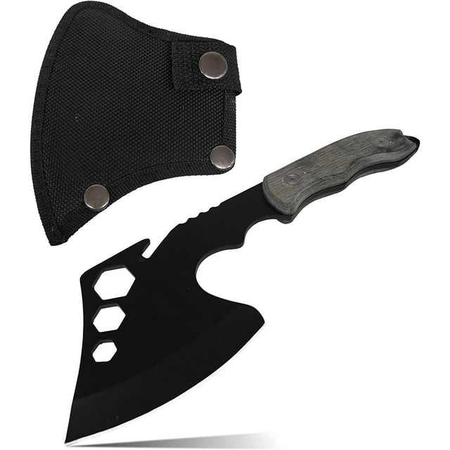 DOOM BLADE Tactical Machete, Full Tang Camping Axe with Wood Handle for ...