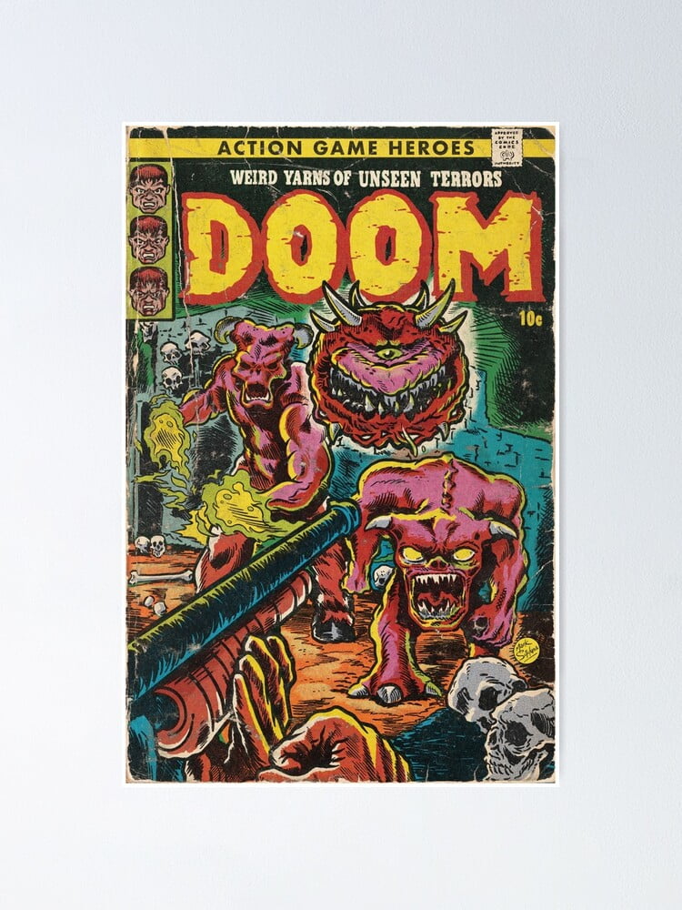"DOOM" Comic Book Cover Fan Art Canvas Poster Decor Landscape Office ...