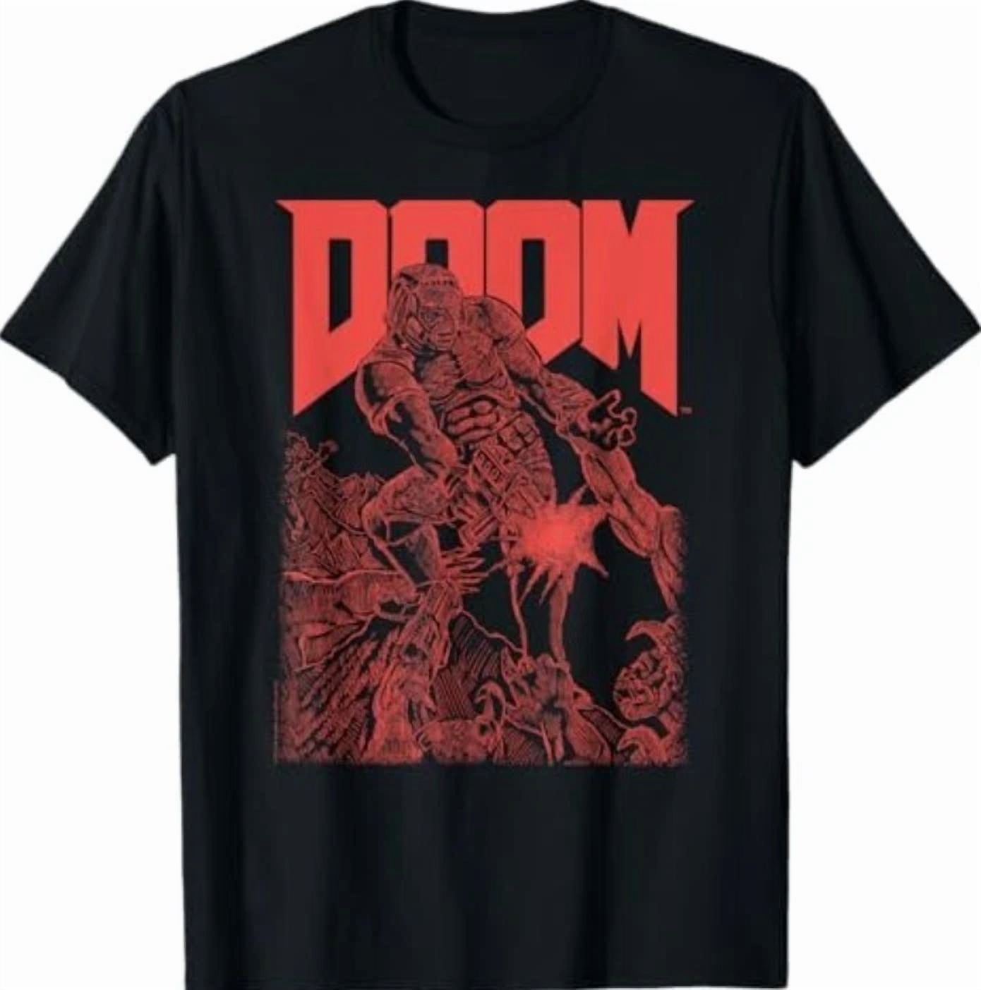 DOOM Red Sketched Cover Art Retro Video Game T-Shirt - Walmart.com