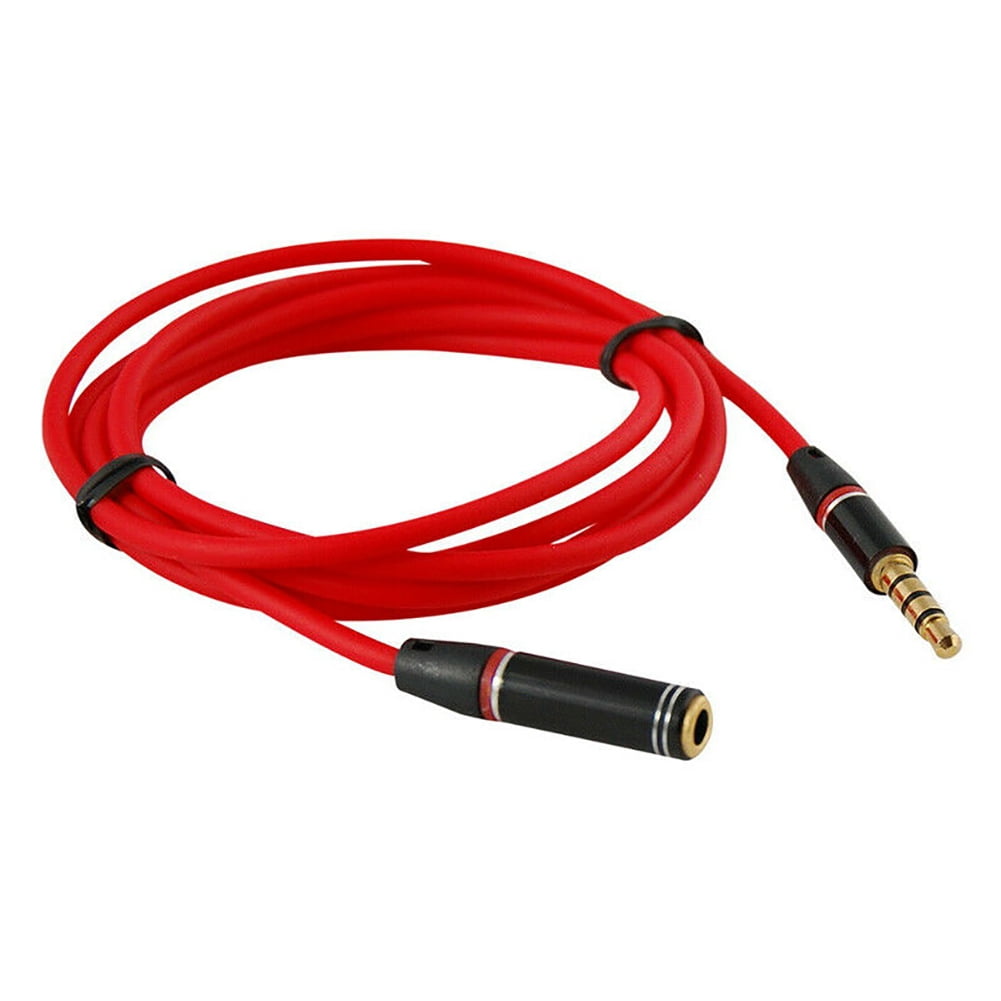 DOONJIEY 1.2m 3.5mm Male to Female 4 Pole AUX Extension Cable Stereo ...