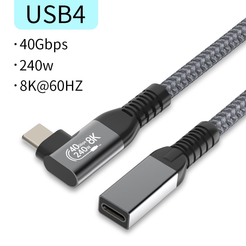 DOONJIEY 90 Degree Thunderbolt 4 USB C Extension Cable 40Gbps 8K@60Hz ...