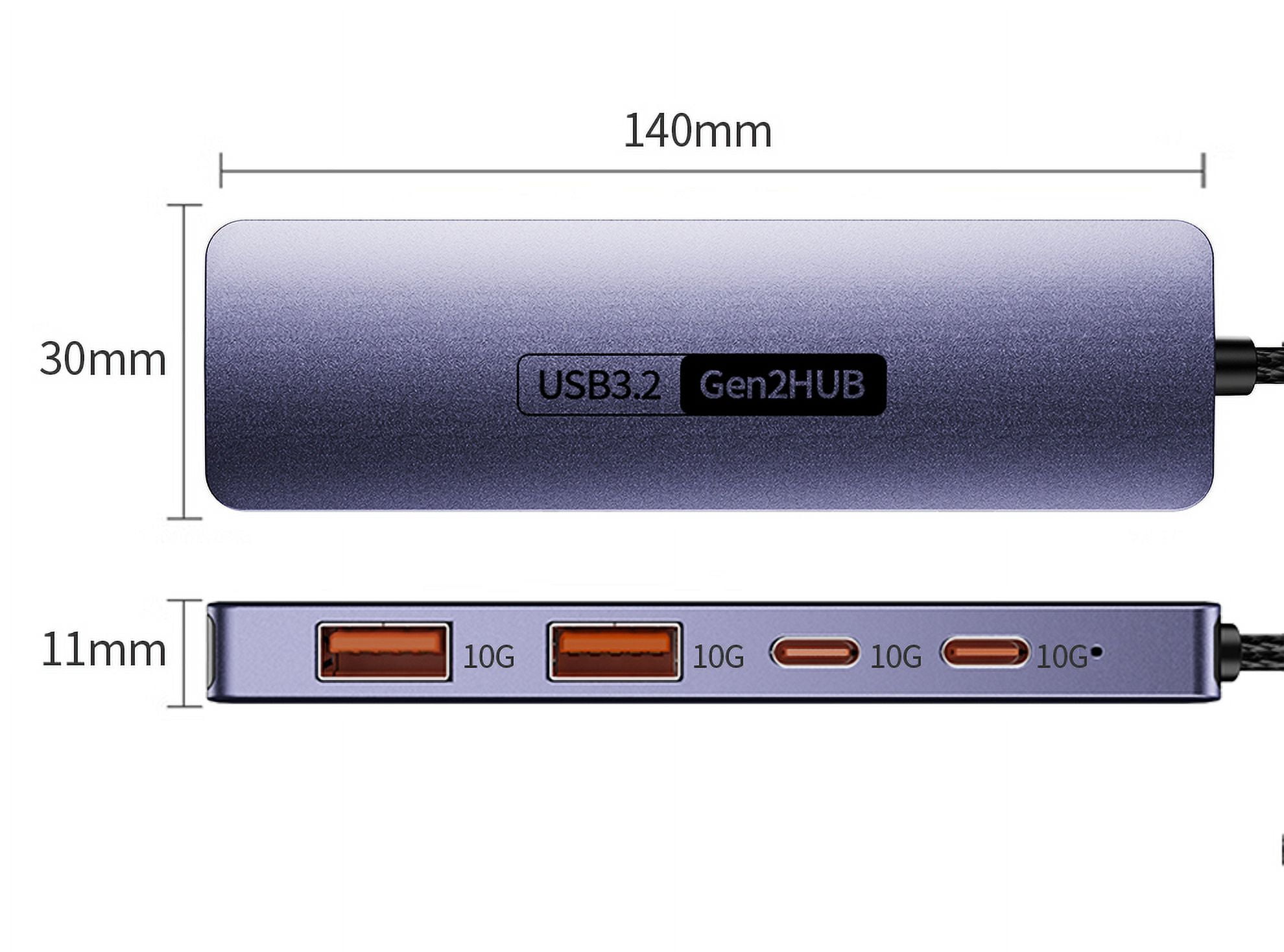 DOONJIEY USB C 3.2 Hub 10Gbps 4 Port Type C 3.2 Gen 2 Data Ports ...