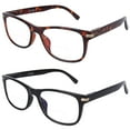 DOOViC Bifocal Reading Glasses 2.50 2 Pack Black/Tortoise Spring Hinge ...