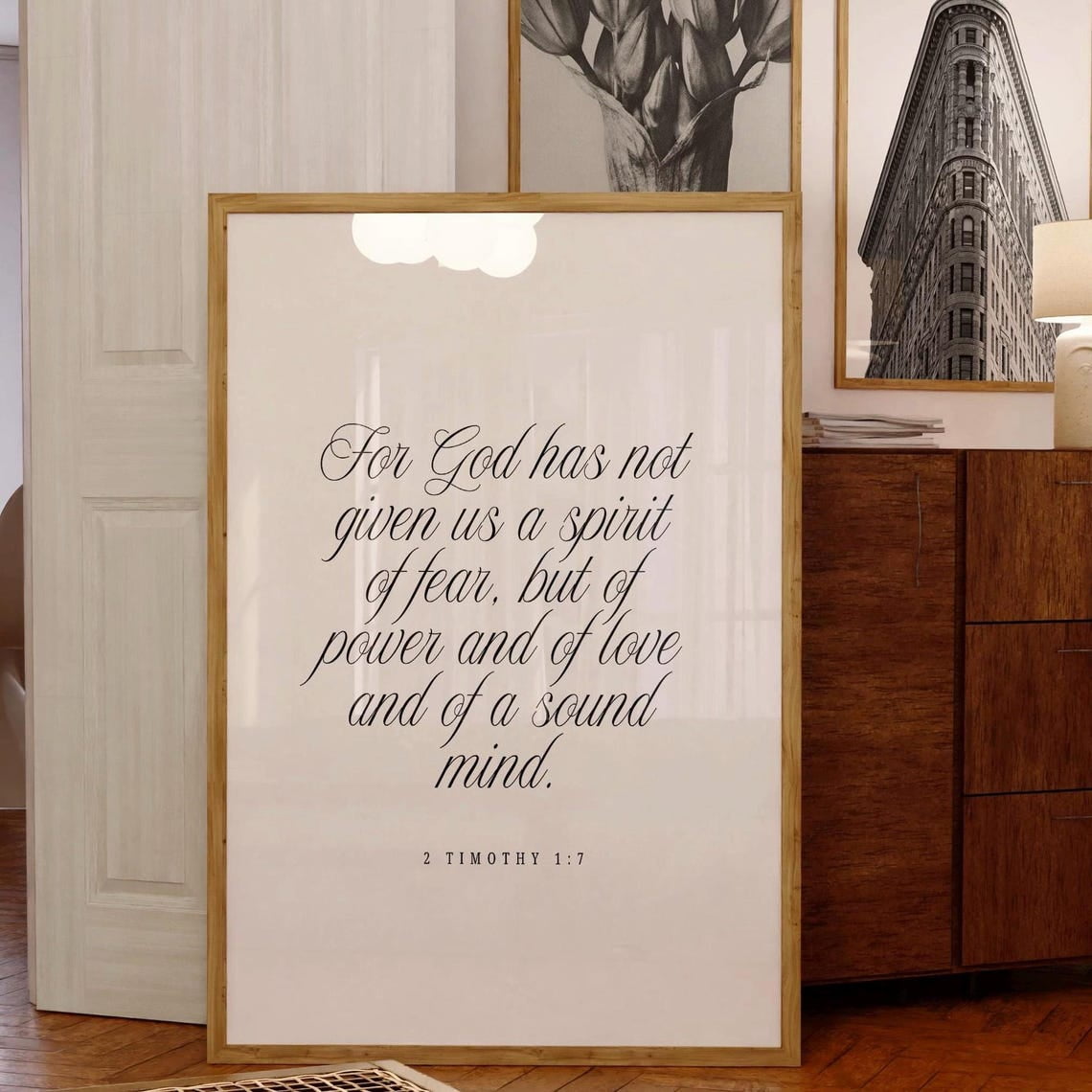 DOPAPRINT 2 Timothy 1:7 Bible Verse, Calligraphy Bible Verses Wall ...