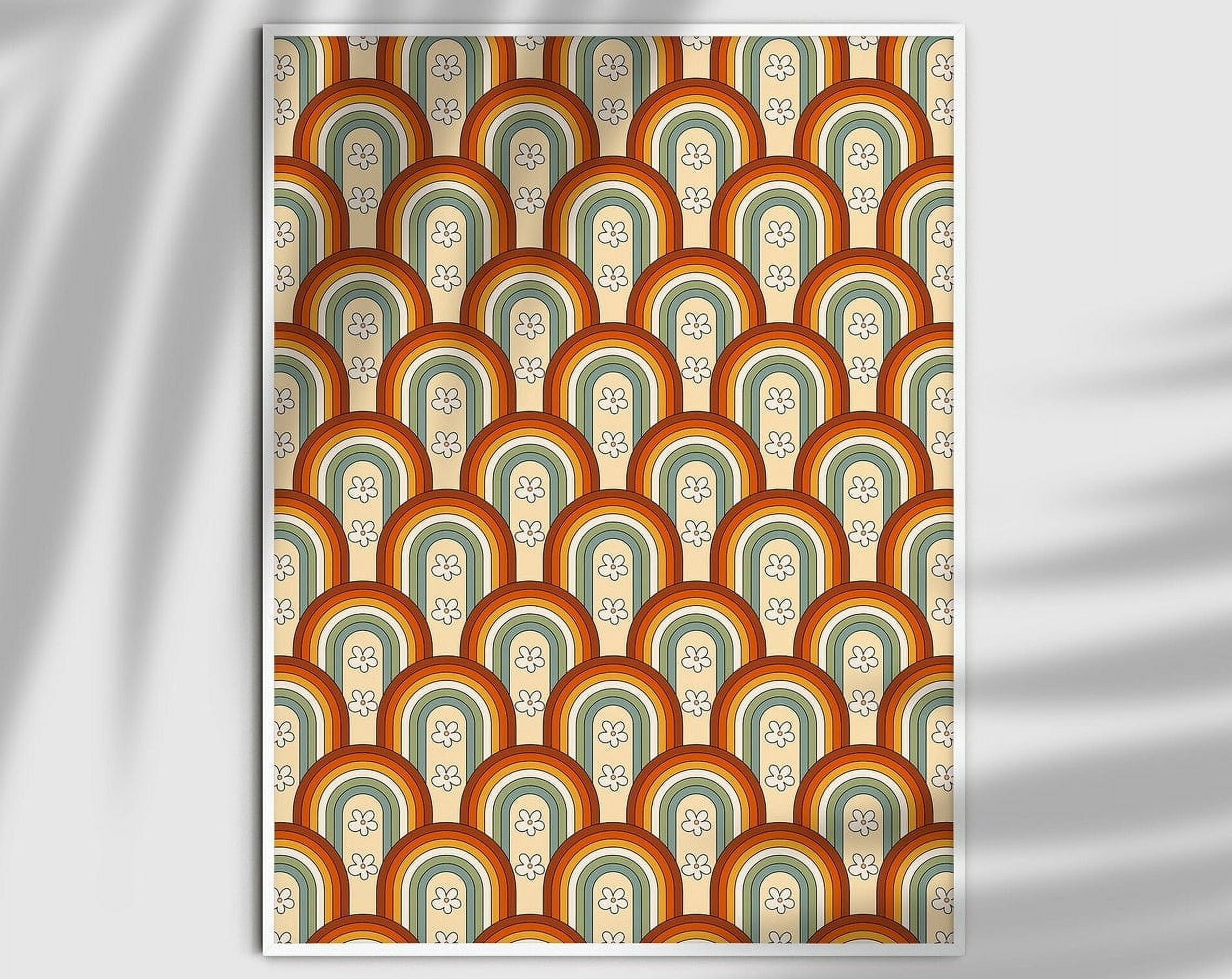 DOPAPRINT 70S Decor, Retro Colourful Pattern, Retro Rainbow Print, 70S ...