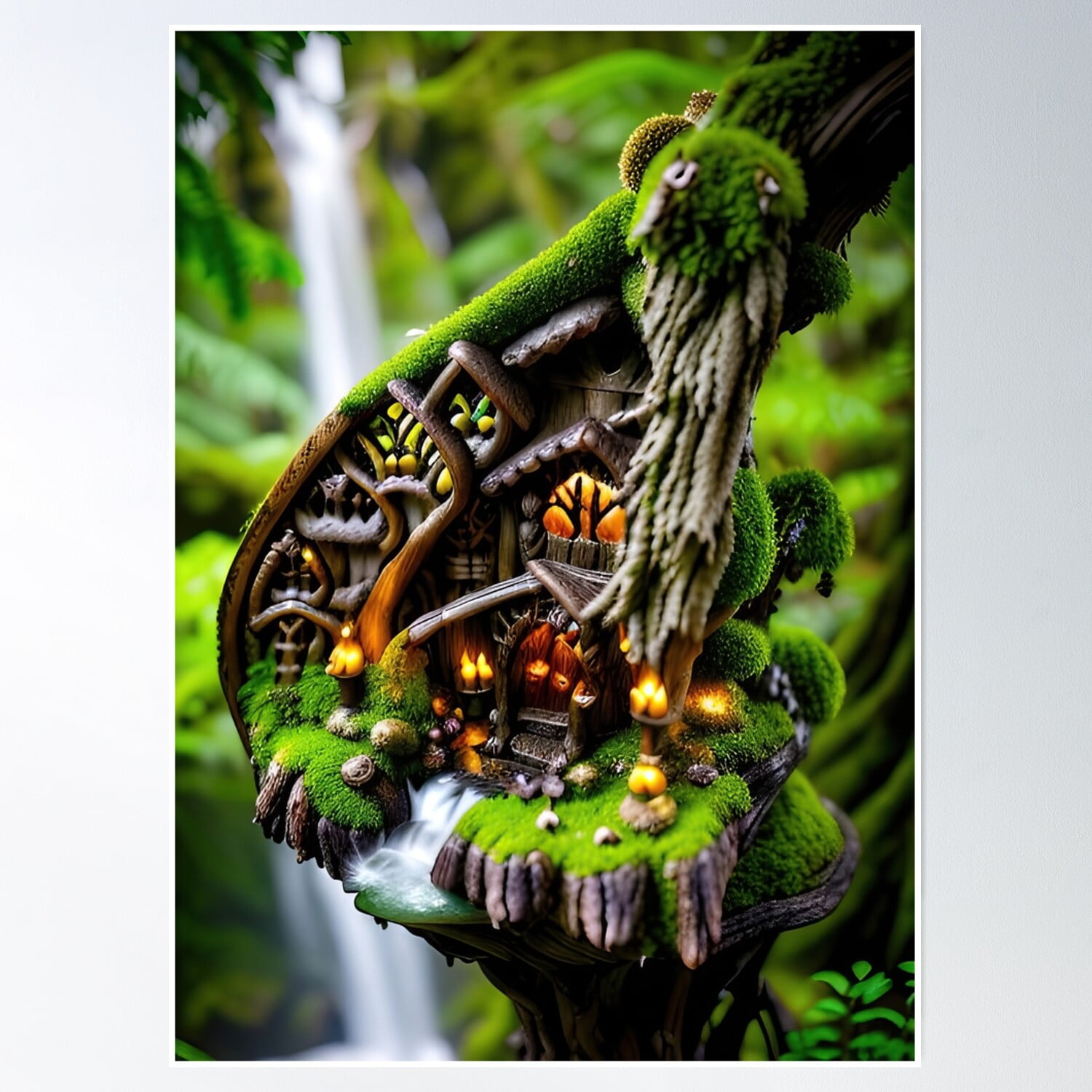 DOPAPRINT A Beautiful Fairycore Elf Forest In Detail Poster Wall Art ...