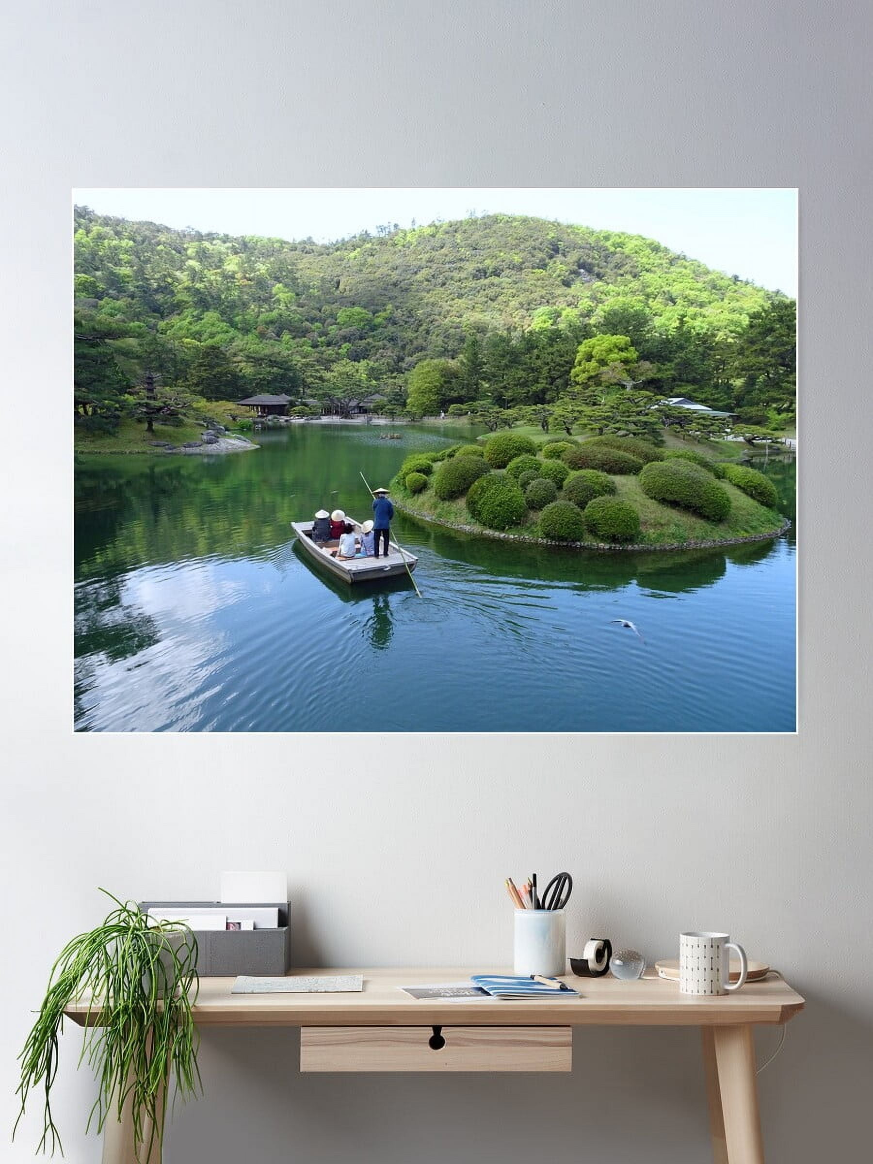 DOPAPRINT A Punt On Ritsurin Gardens Lake In Takamatsu Japan Poster ...