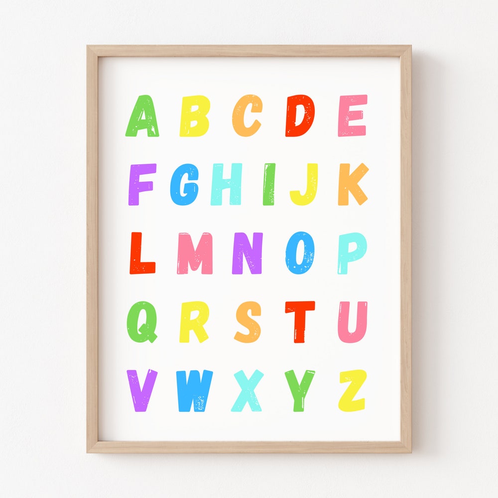 DOPAPRINT Abc Poster, Playroom Sign, Abc Wall Art, Alphabet Poster ...