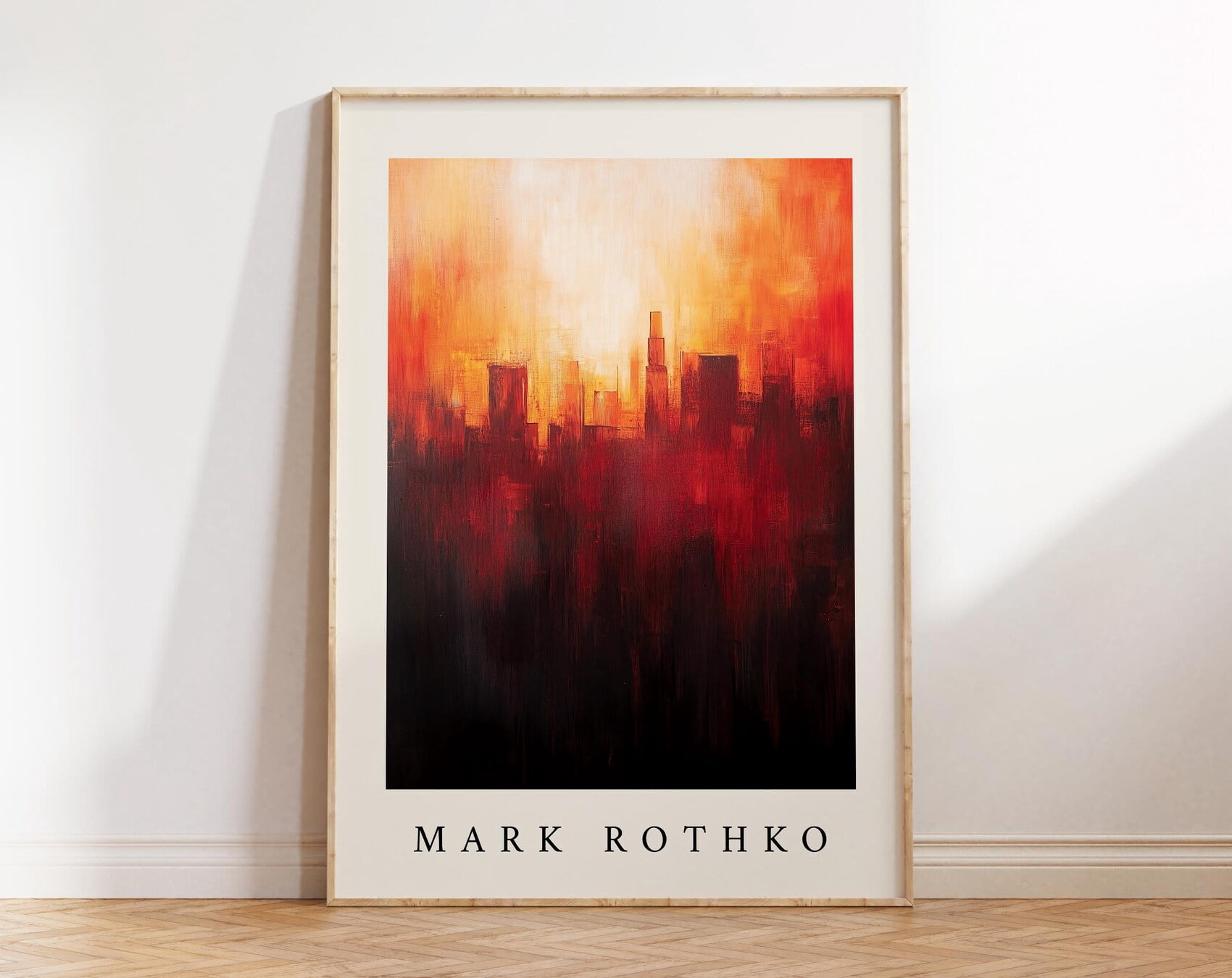 DOPAPRINT Abstract California Cityscape Urban Wall Art | Fiery Sunset ...