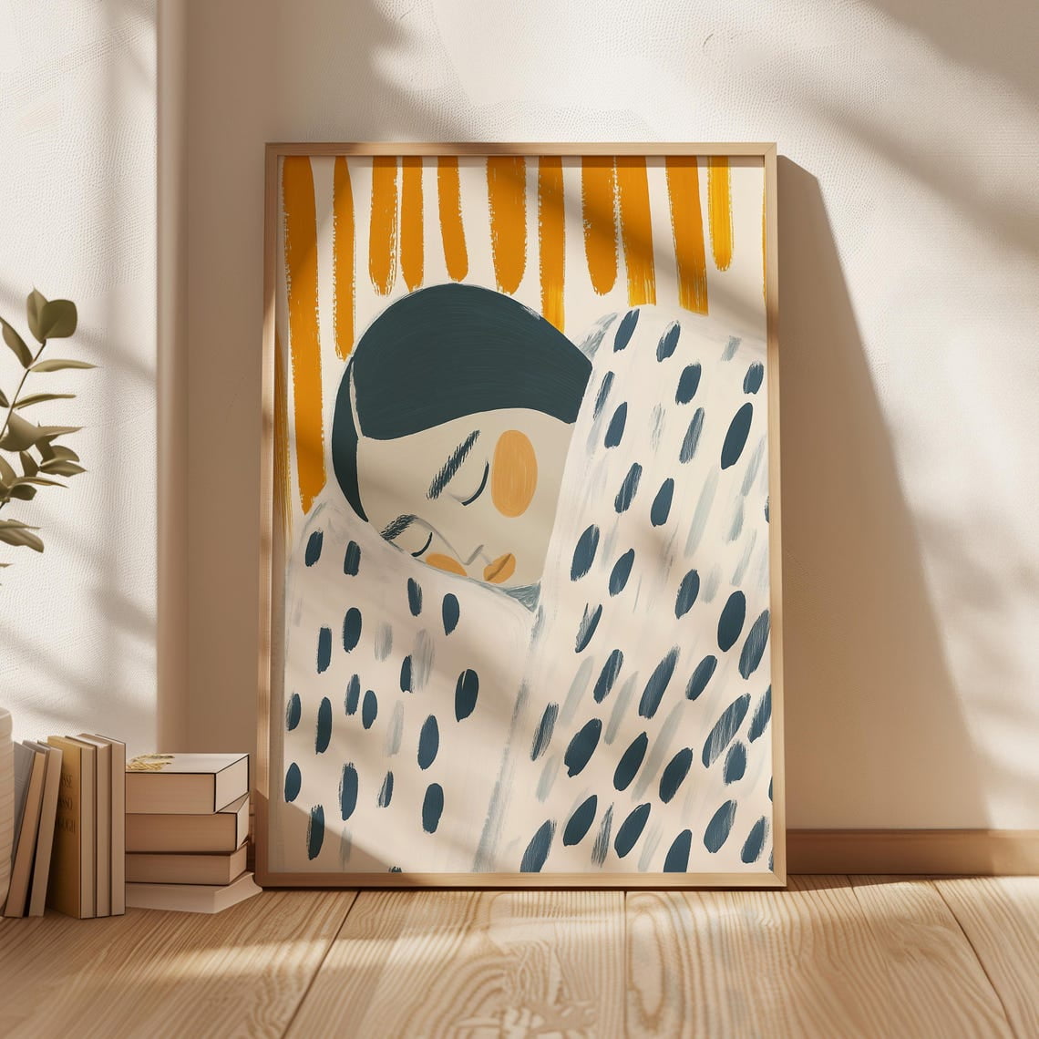 DOPAPRINT Abstract Sleeping Woman Print, Cozy Minimalist Art, Modern ...