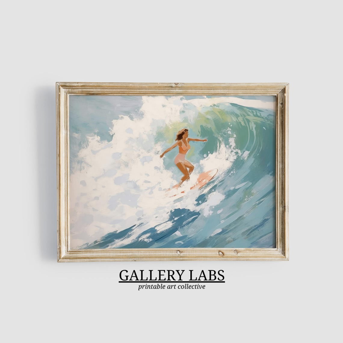 DOPAPRINT Abstract Surfing Coastal Painting Retro Wall Art Vintage Wave ...