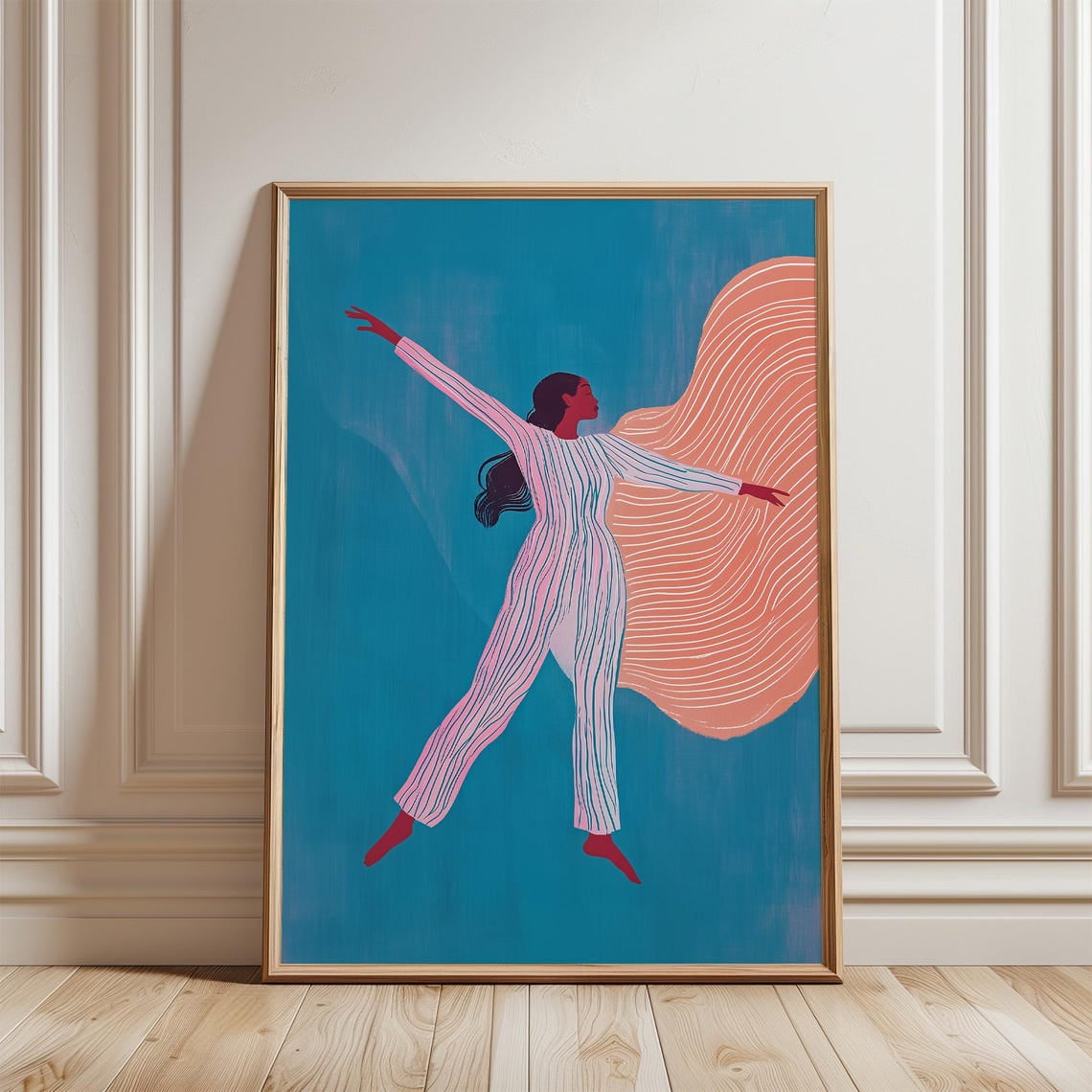 DOPAPRINT Abstract Woman Contemporary Artwork, Large Wall Print, Stripe ...