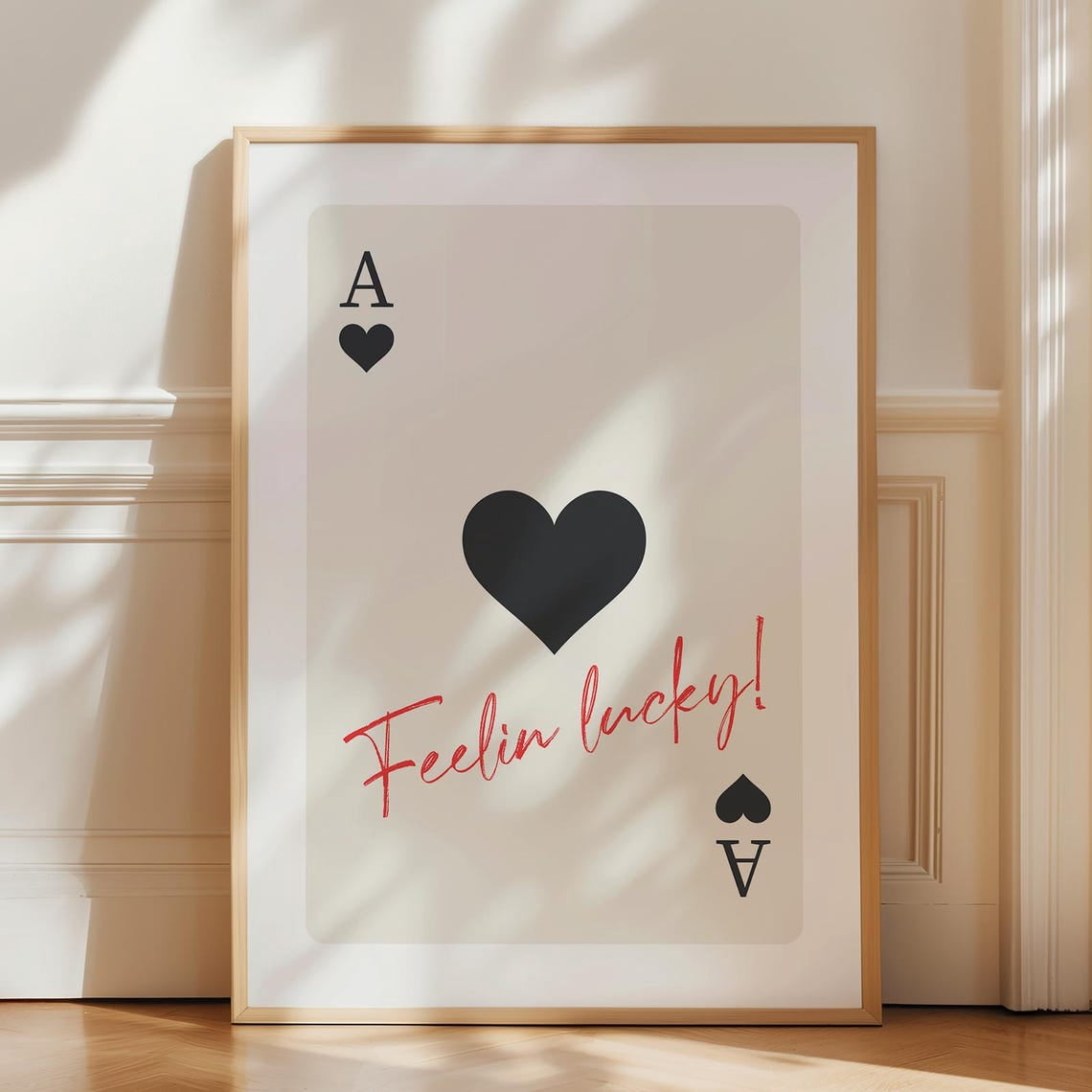 DOPAPRINT Ace Of Hearts Print, Retro Wall Art, Playing Card Poster ...