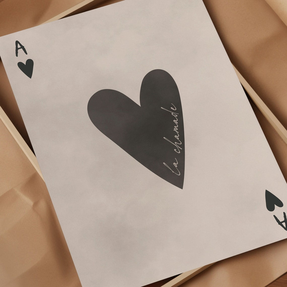 DOPAPRINT Ace Of Hearts Wall Art Print, La Chamade Playing Card Poster ...