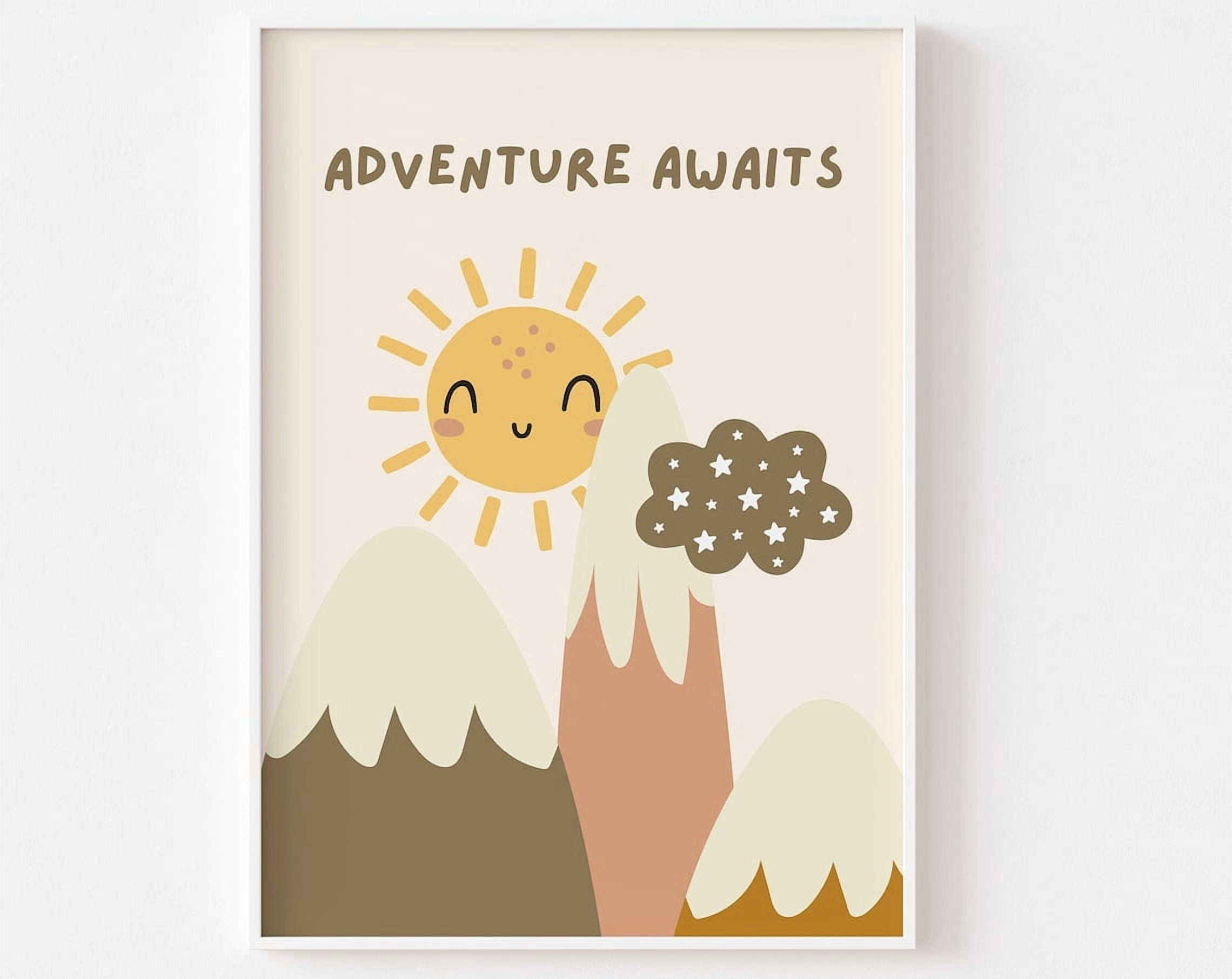 DOPAPRINT Adventure Awaits Scandi Mountains Nursery Print - Boho ...