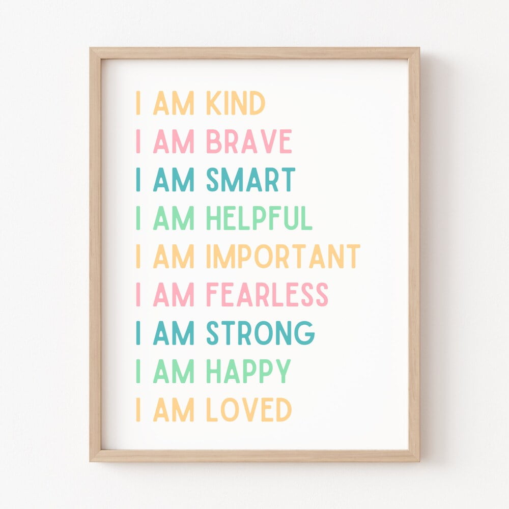 DOPAPRINT Affirmations For Kids, Pastel Classroom Posters, I Am ...