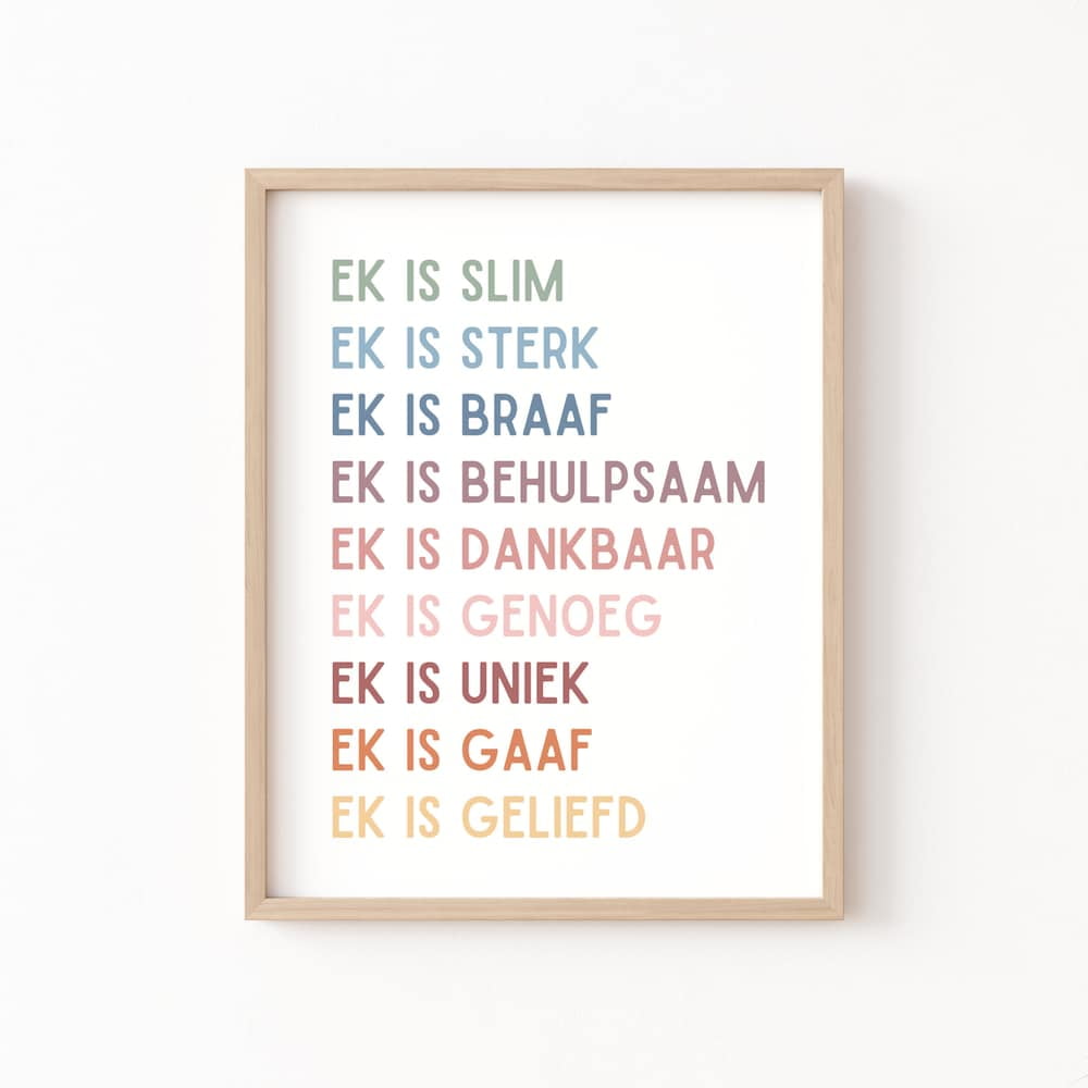 DOPAPRINT Afrikaans I Am Kind Printable, Homeschool Classroom Decor ...